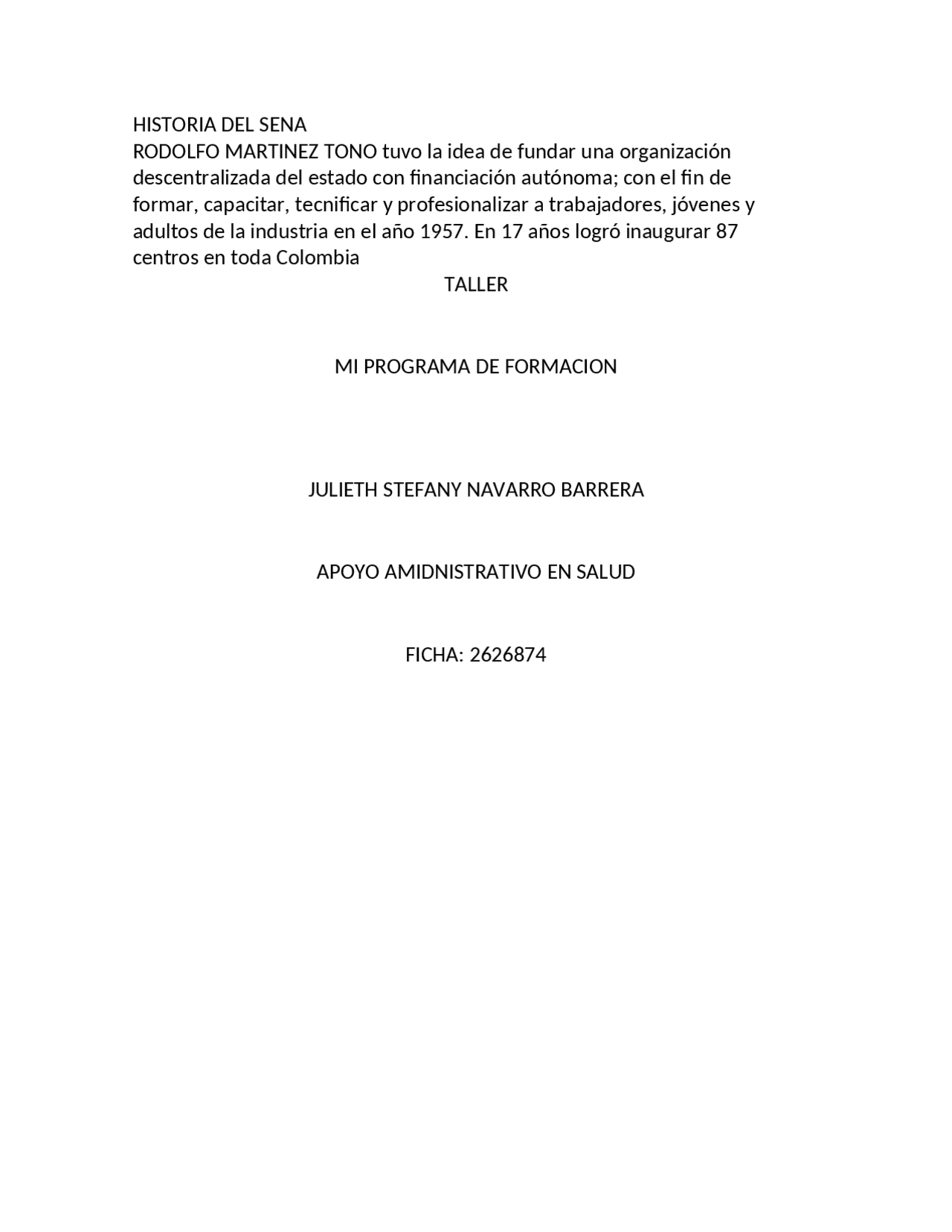 mi programa de formacion | Resúmenes de Ética | Docsity