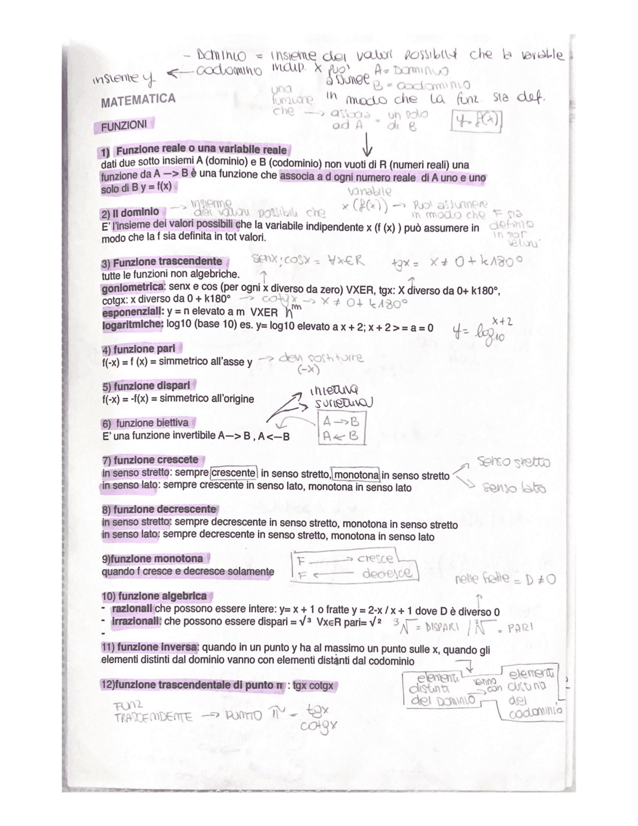 Formulario Di Matematica Con Esempi Formulari Di Matematica Docsity