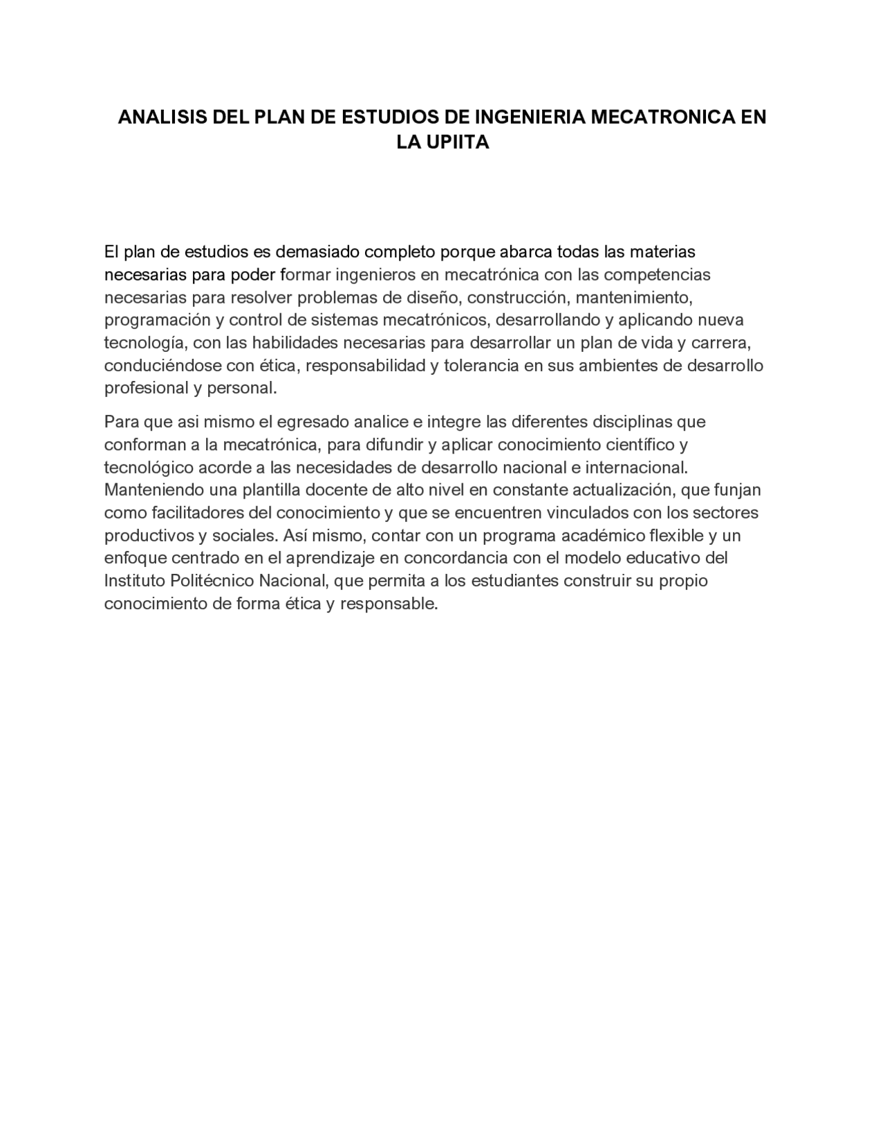 Análisis del plan de estudios de Ingeniería Mecatrónica en la UPIITA | Esquemas y mapas ...