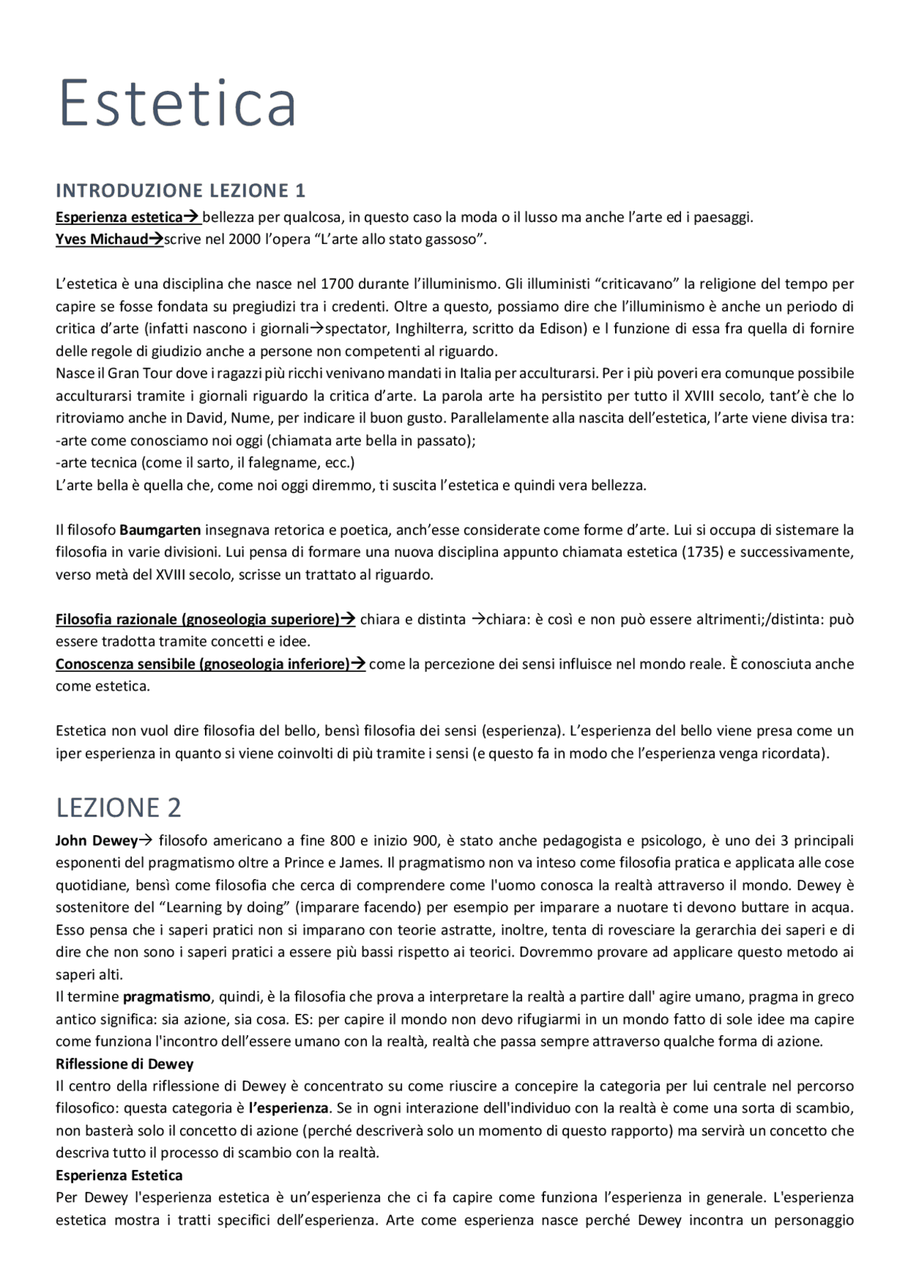 Appunti Estetica Integrazione Libri Appunti Di Estetica Docsity
