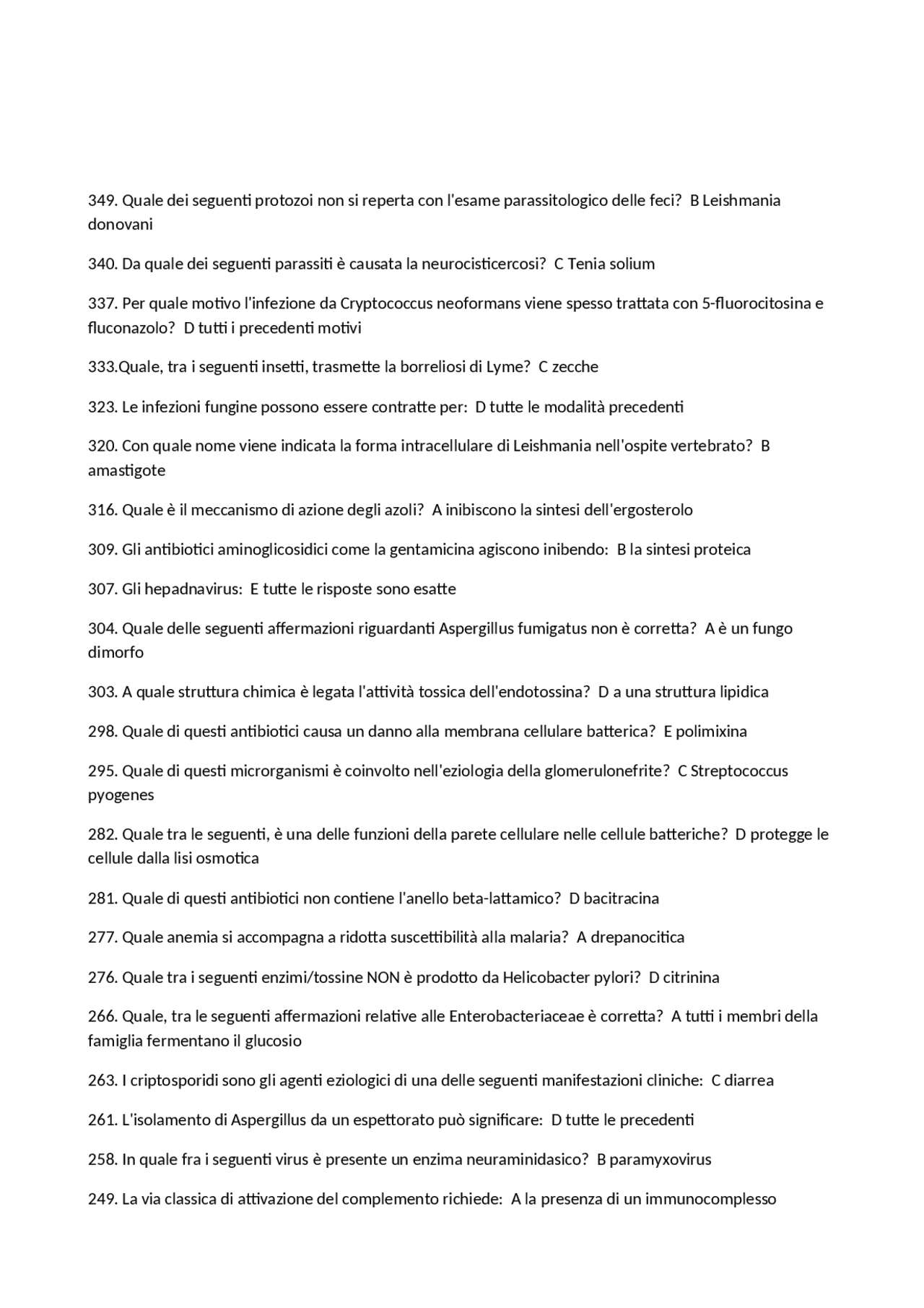Elenco Di Quiz Reperiti Da Vecchie Prove Desame E Online Esercizi Di