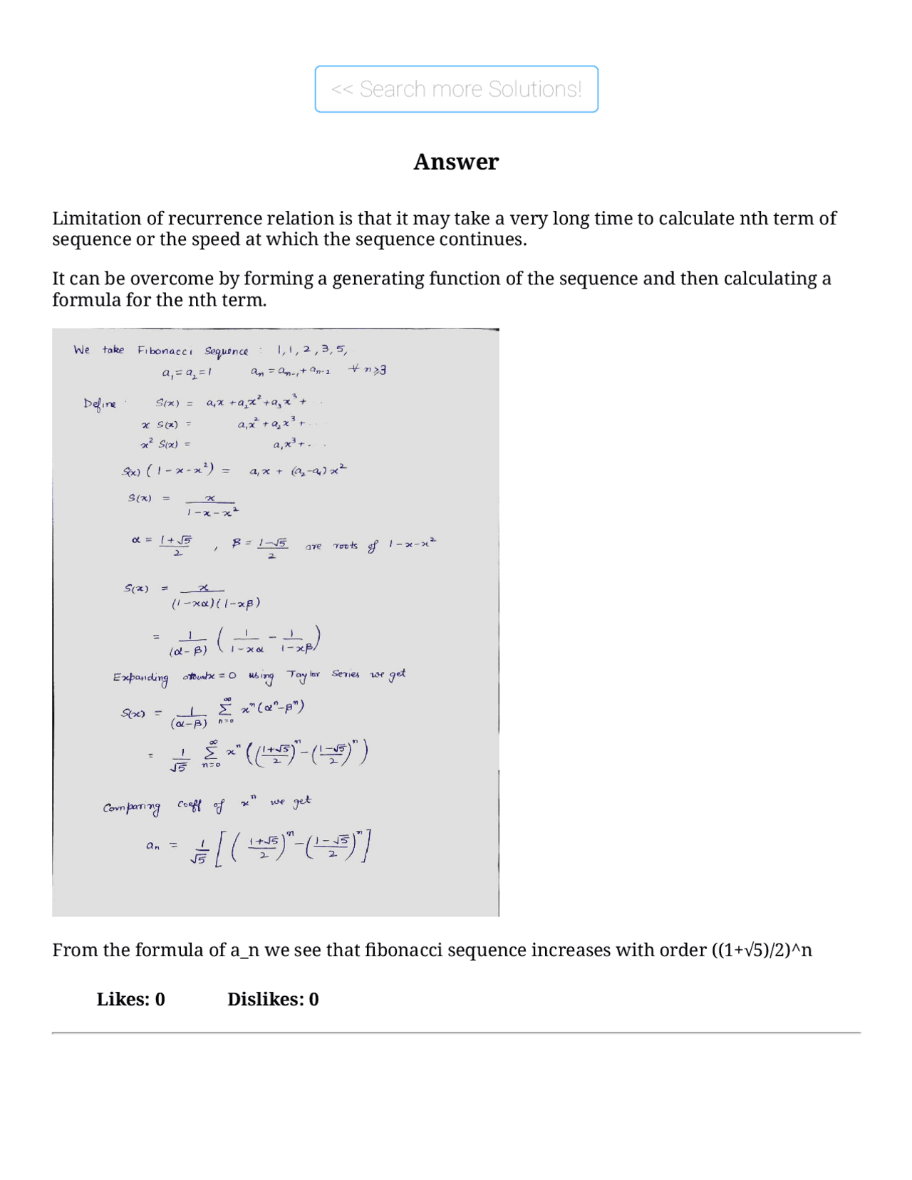 Overcoming Limitations of Recurrence Relations | High school final ...