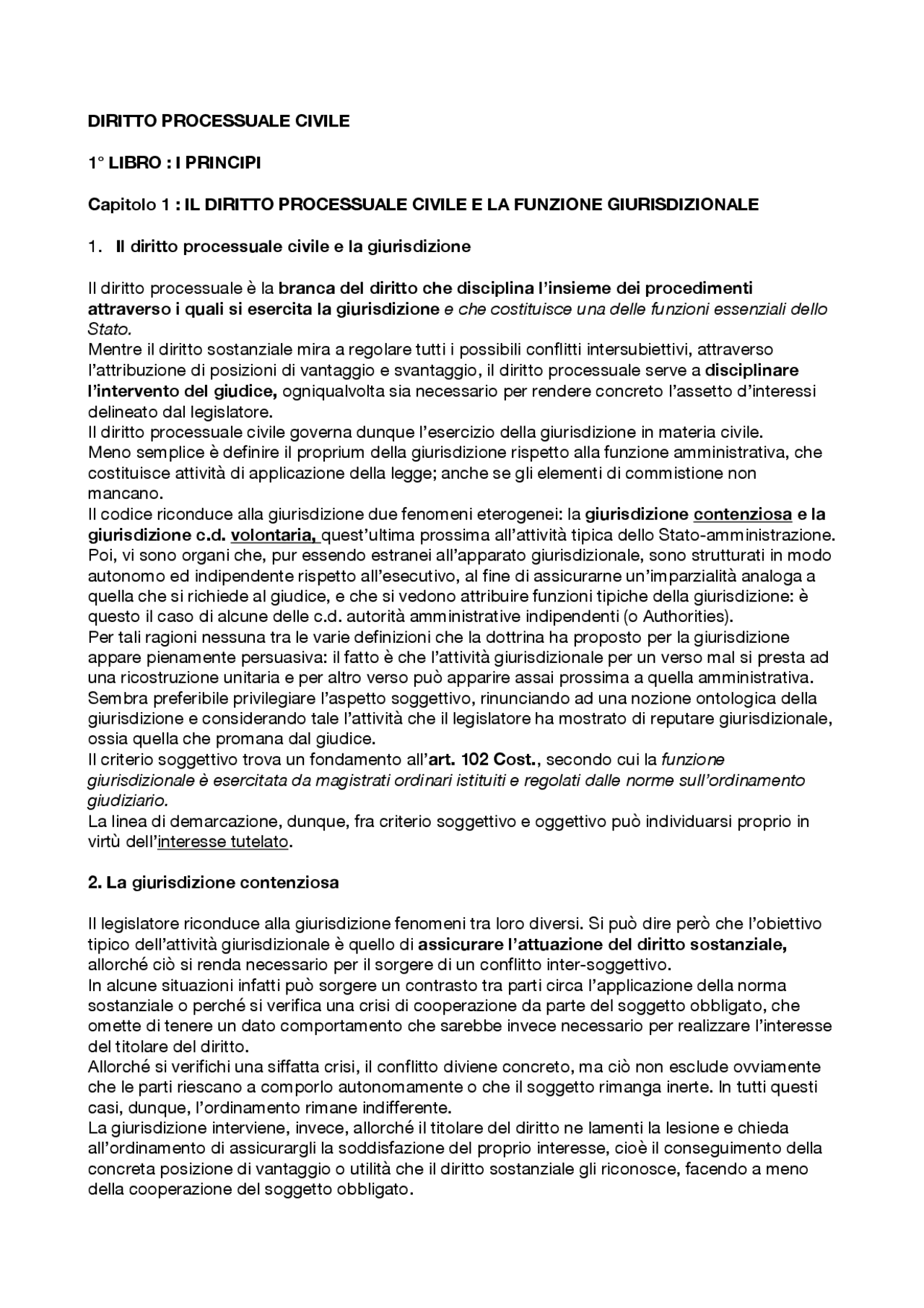 Diritto Processuale Civile 1 Libro I Principi Sintesi Del Corso Di