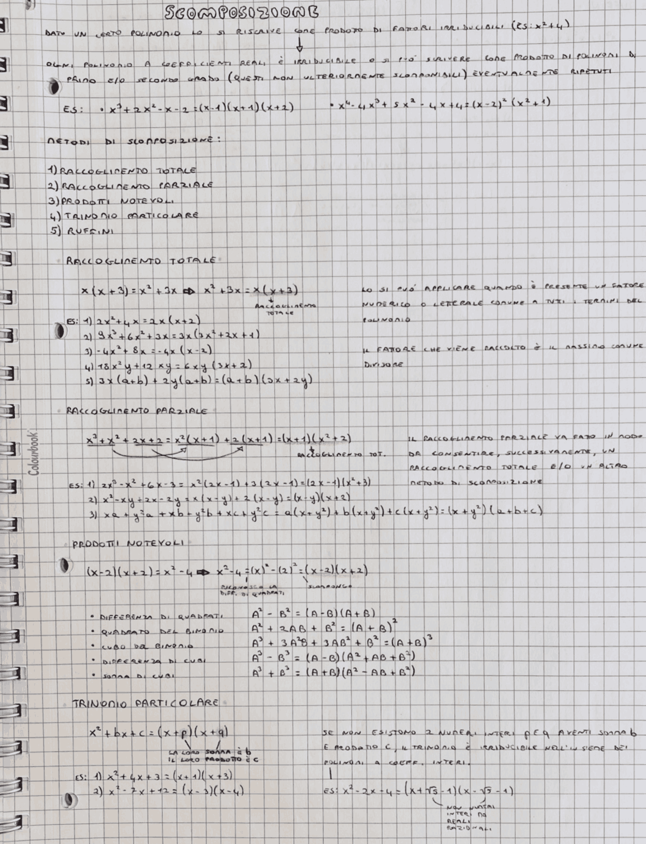 Appunti Scomposizioni Appunti Di Matematica Docsity