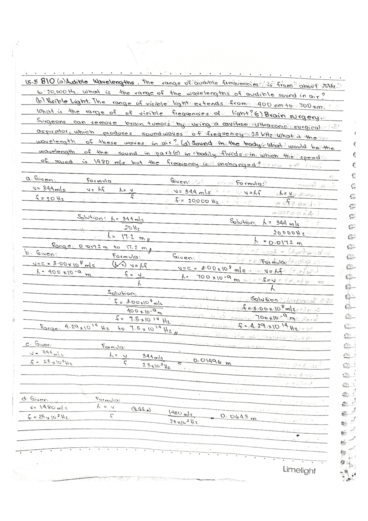 Mechanical Waves Problem Set Solutions | Exercises Physics | Docsity