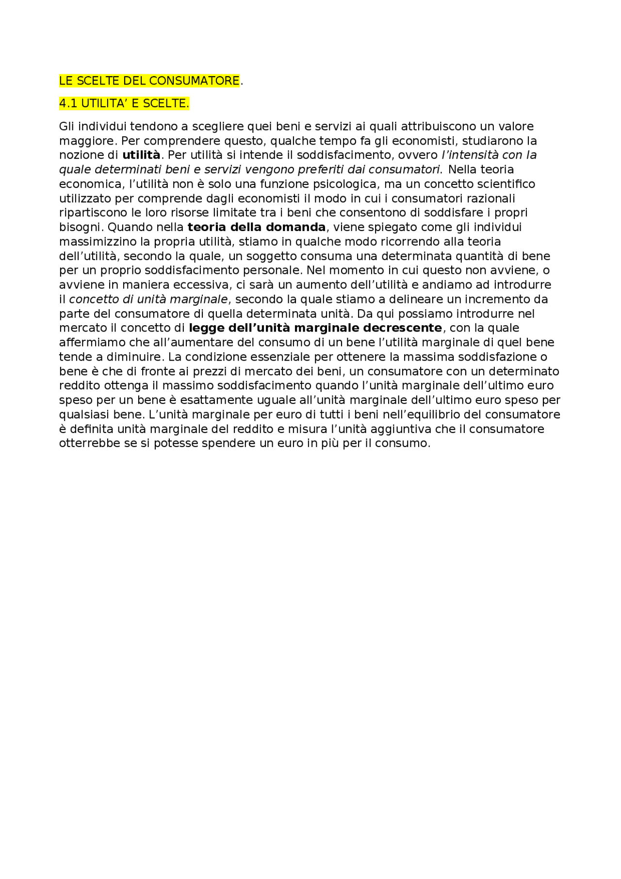 Capitolo 4 samuelson | Schemi e mappe concettuali di Economia Politica ...