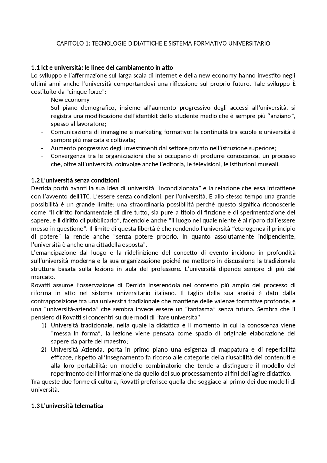 Riassunto Parte 1ardizzone P Rivoltella P C Didattiche Per Le