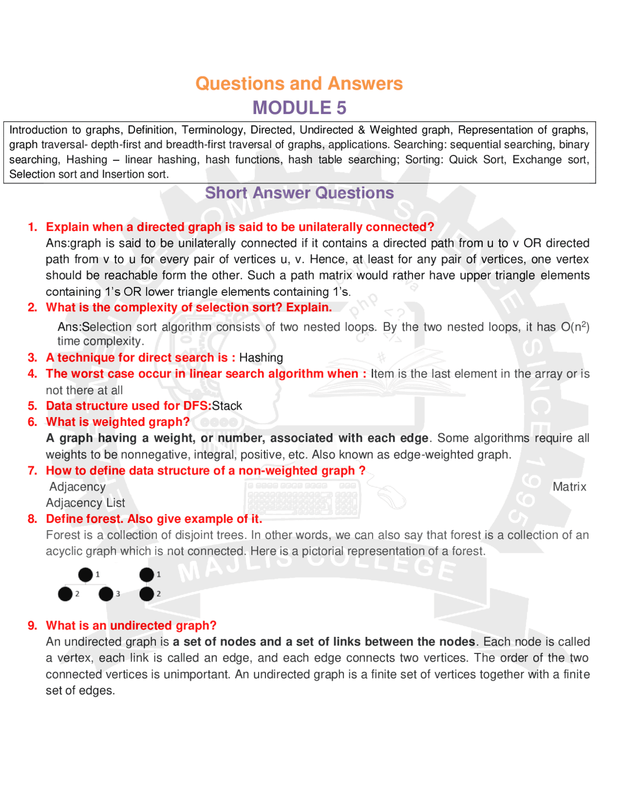 Data Structure Notes Exercises Data Structures And Algorithms Docsity 7456