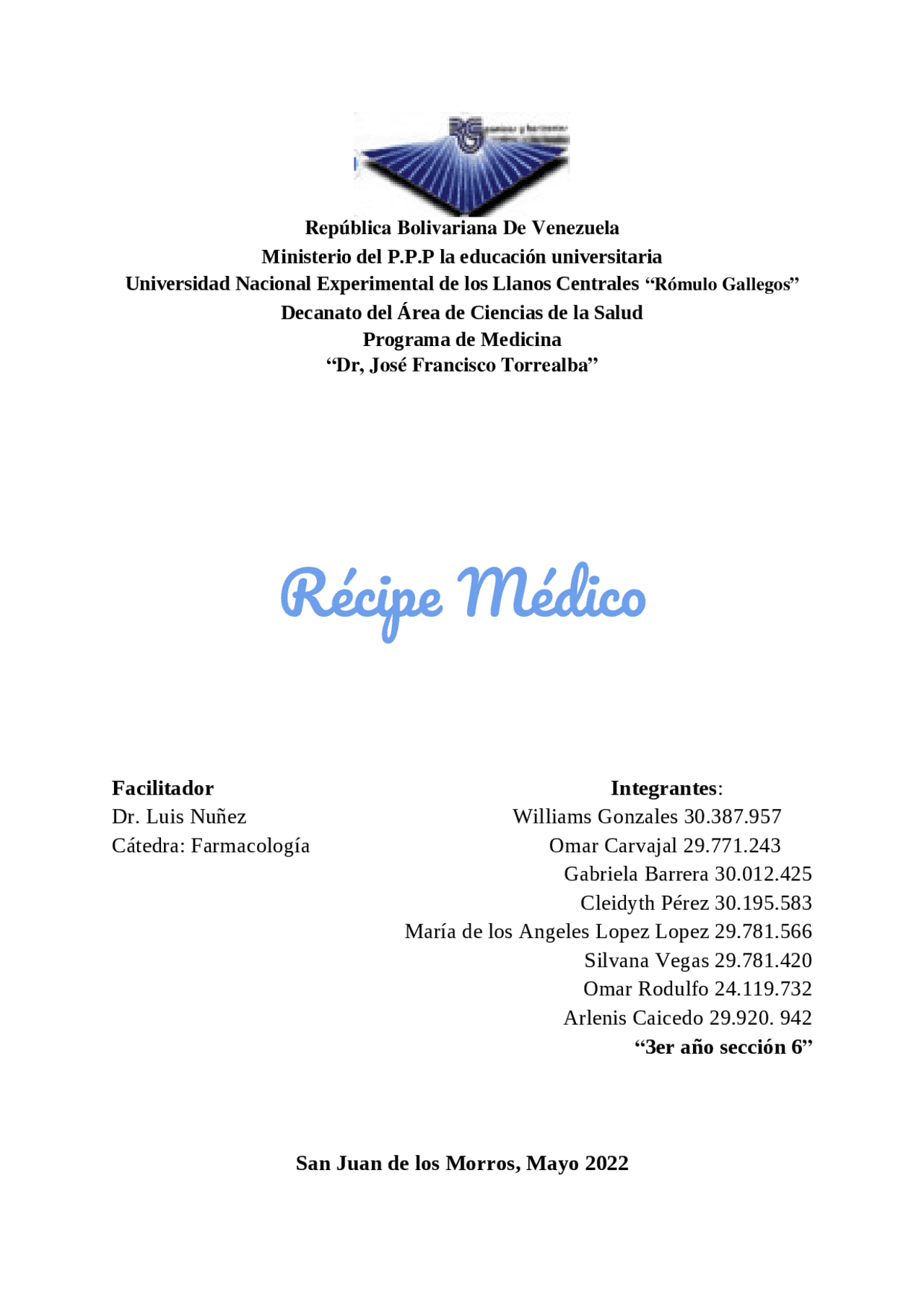 Recipe médico práctica | Resúmenes de Farmacología | Docsity