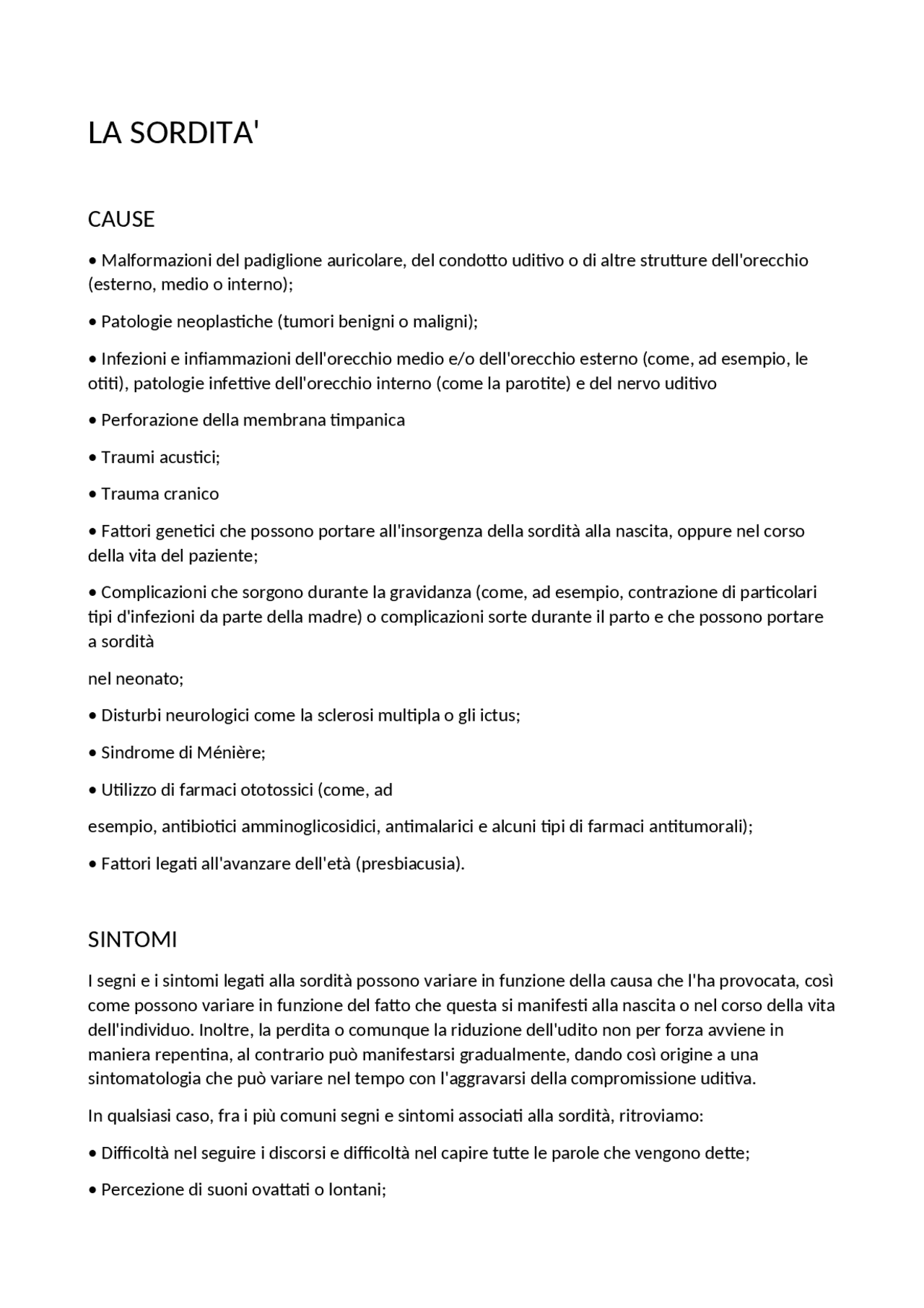 Appunti Patologie Orecchie Dispense Di Anatomia Docsity