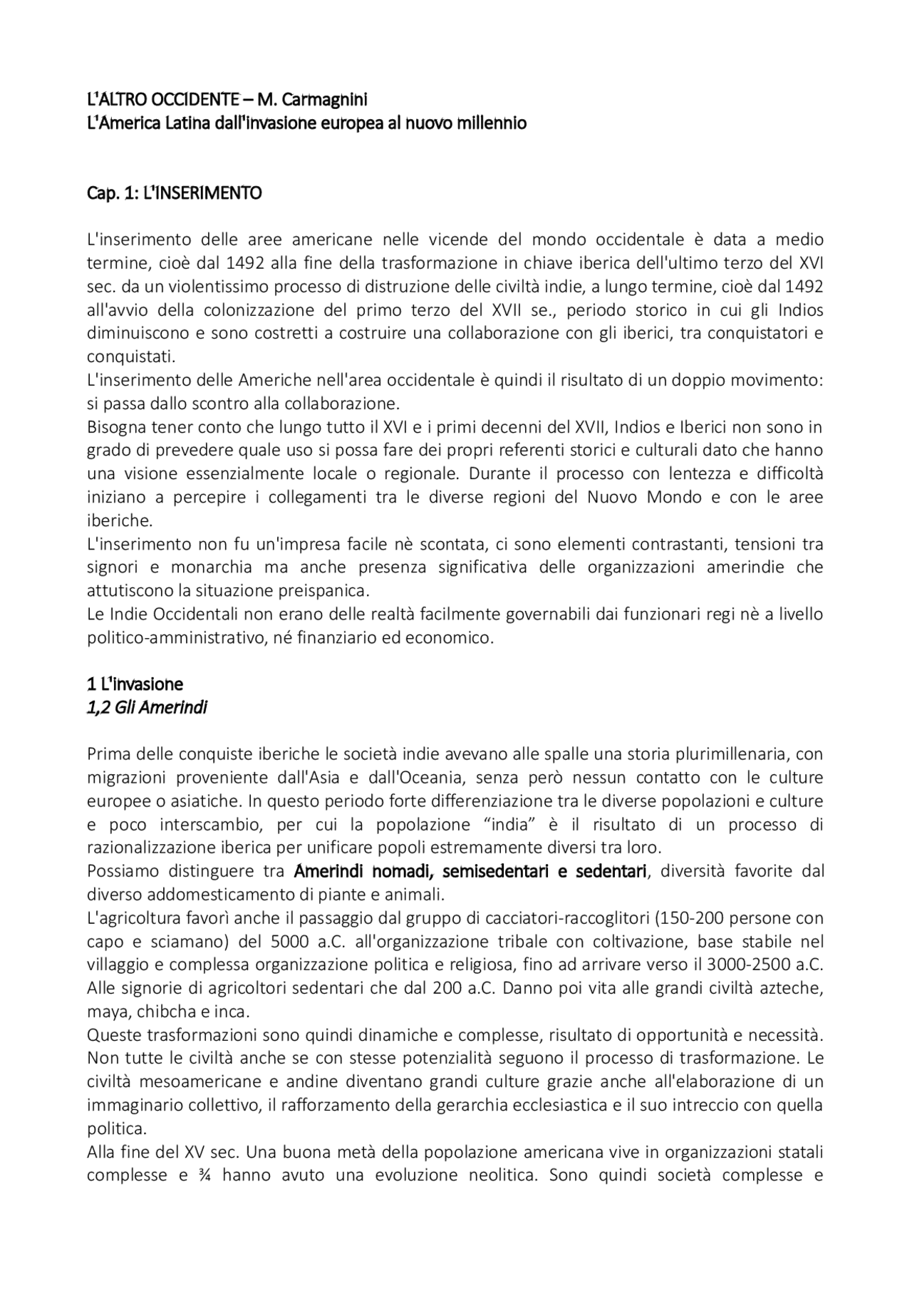 Primi Tre Capitoli Lultimo Occidente Sintesi Del Corso Di Storia