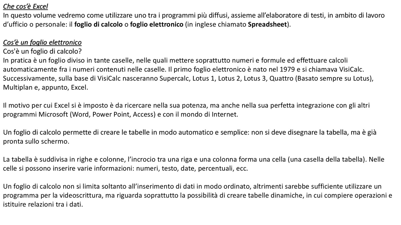 Slide Excel Power Point Per Informatica Slide Di Elementi Di