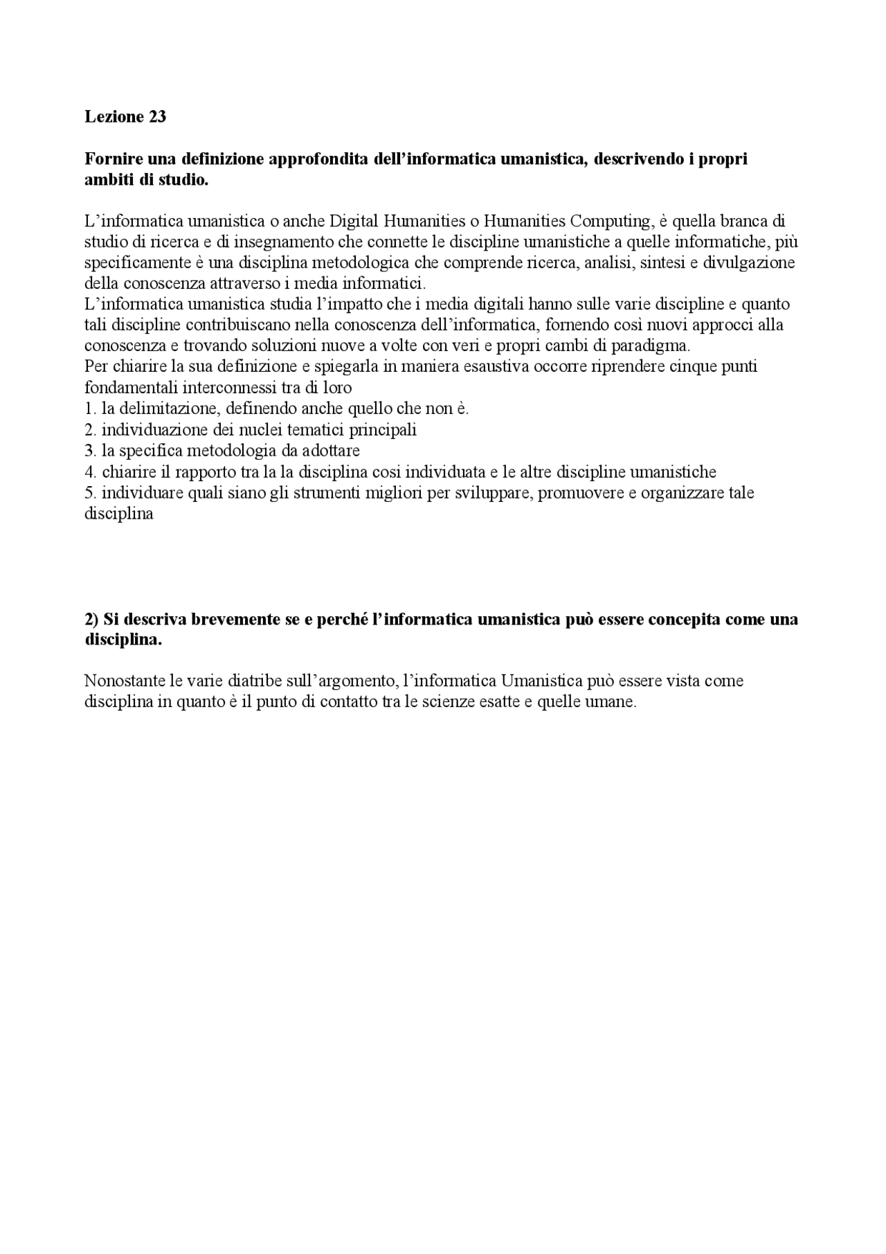 Esercitazione informatica lezione 23.3 | Esercizi di Fondamenti di informatica | Docsity