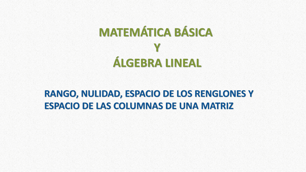 Rango Y Nulidad En La Matriz Lectures Mathématiques Docsity