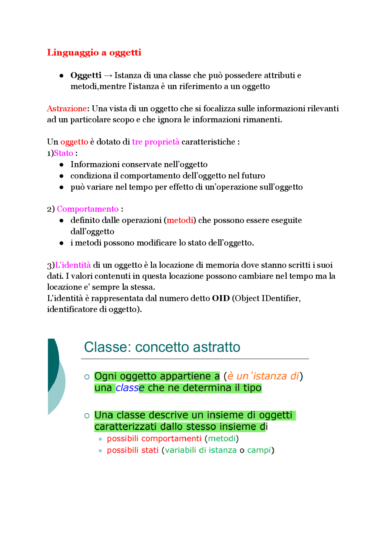 Programmazione Ad Oggetti Sbobinature Di Informatica Docsity