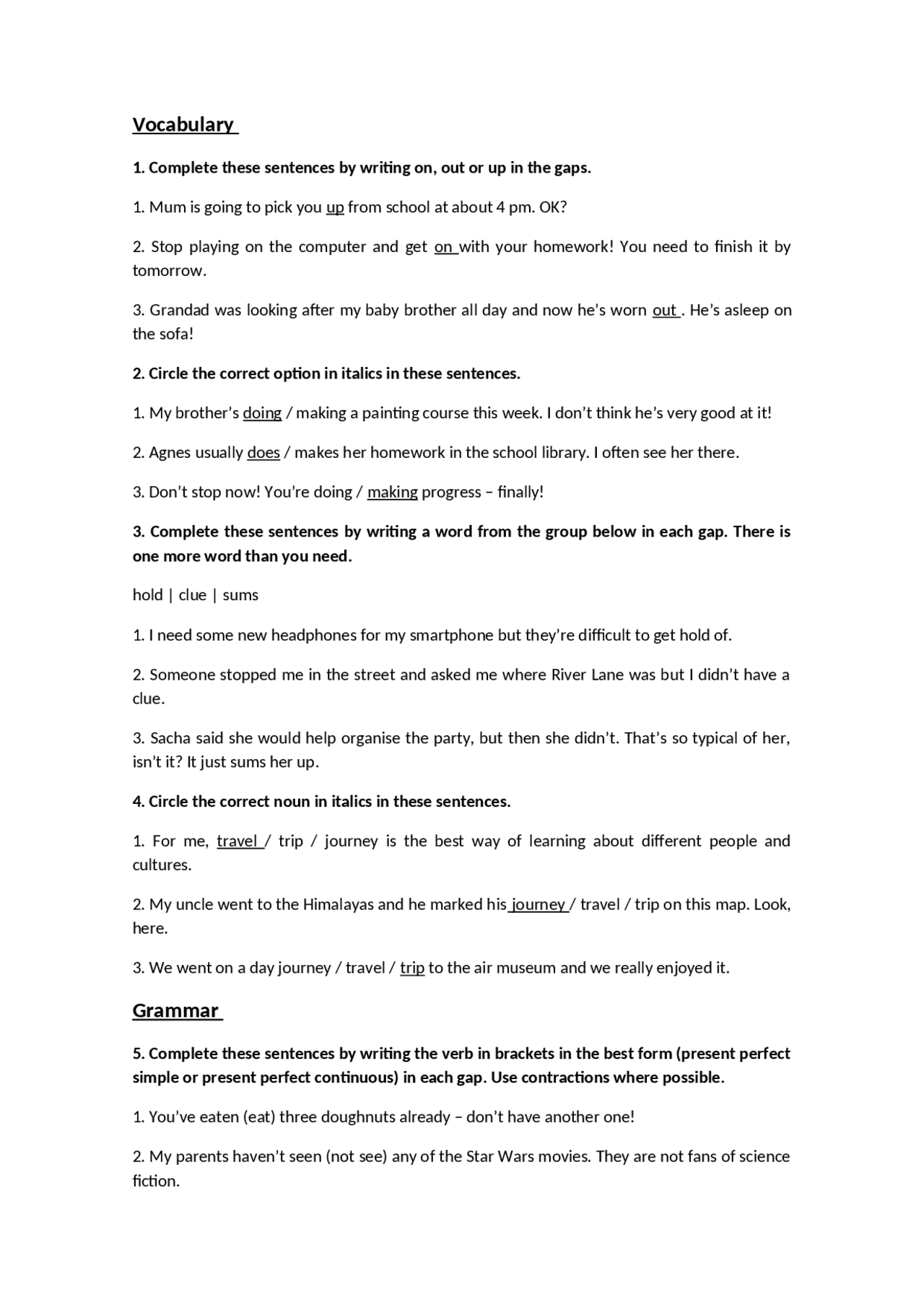 Ejercicios de ingles para gente desde cuarto de la eso hasta primero de bachillerato ...