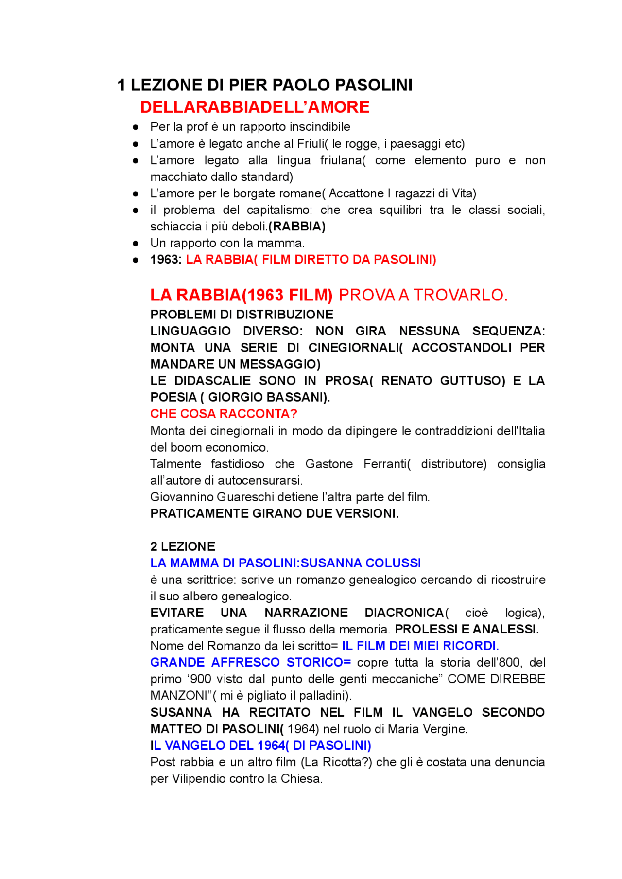 Pasolini vita e opere | Schemi e mappe concettuali di Italiano | Docsity