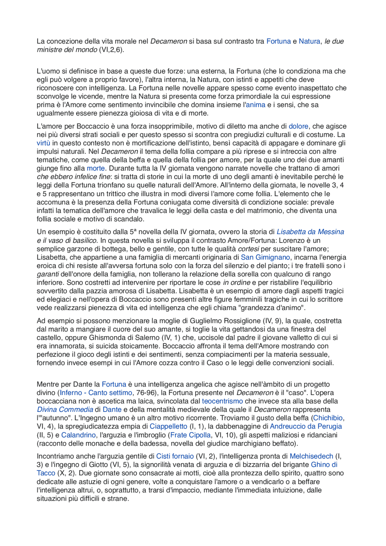 I temi del decameron | Schemi e mappe concettuali di Italiano | Docsity