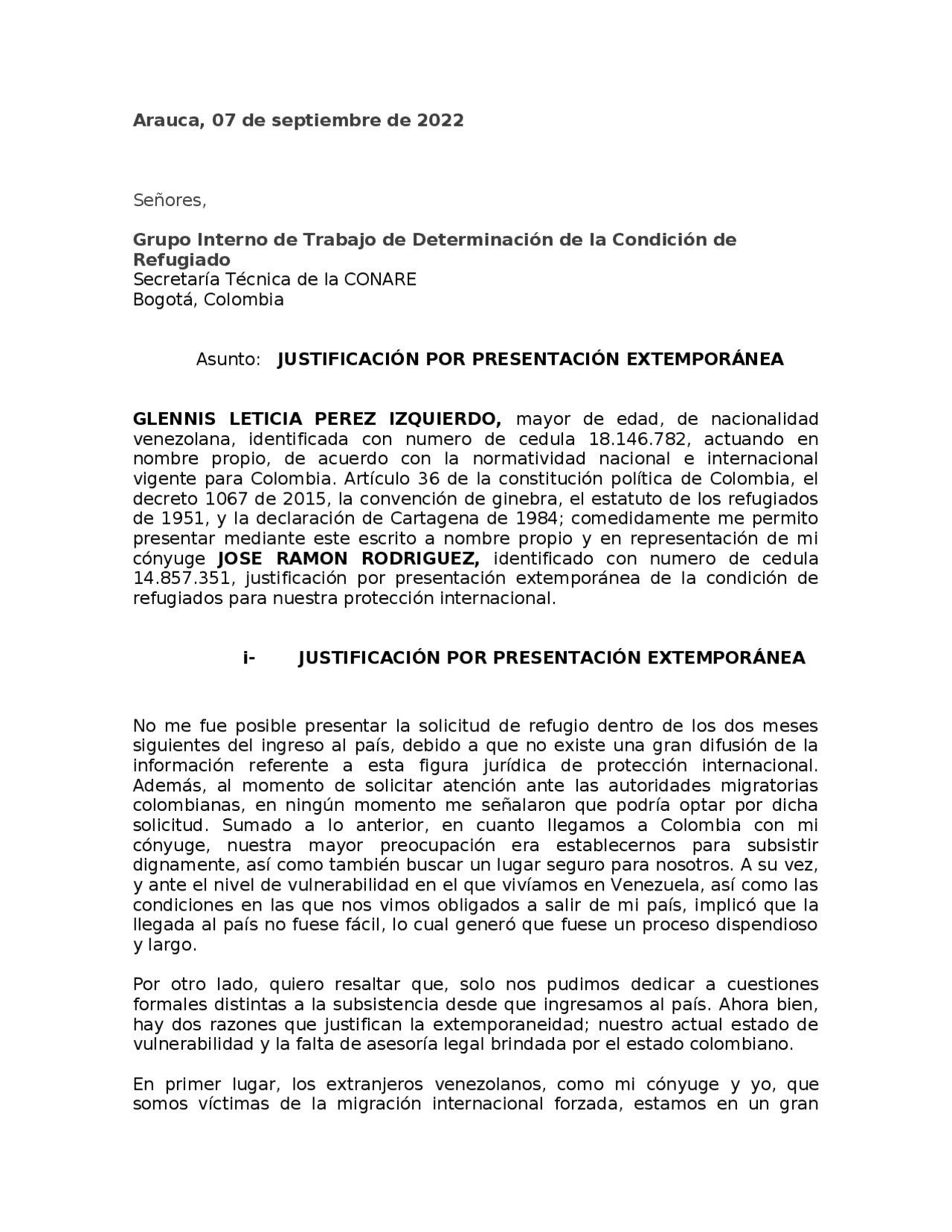 Jusutificacion por presentacion extemporanea | Apuntes de Derecho Civil ...