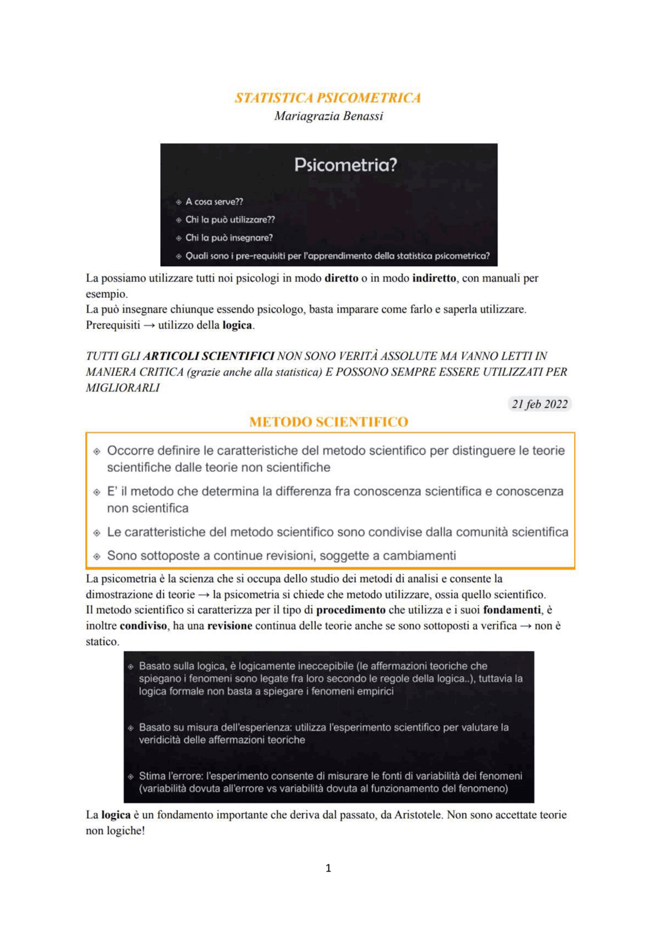 Appunti Lezioni Statistica Psicometrica Benassi Appunti Di Statistica