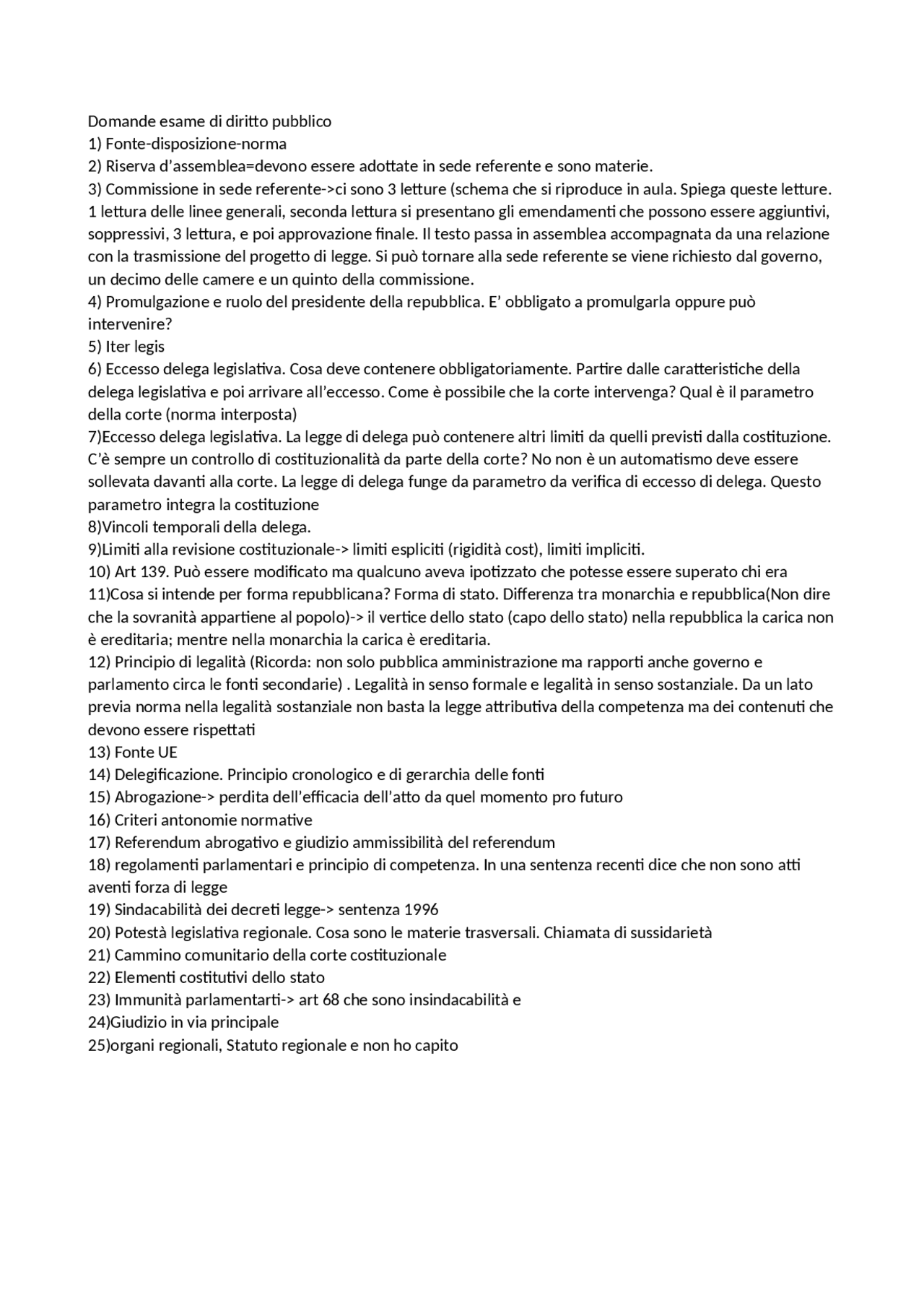 Domande Esame Diritto Pubblico Esercizi Di Istituzioni Diritto