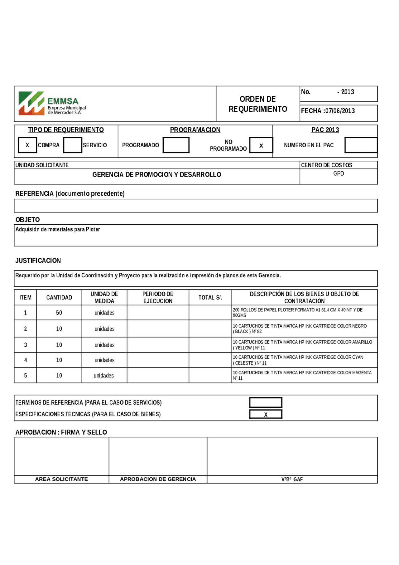 Formato de requerimiento Formato de requerimiento Formato de ...