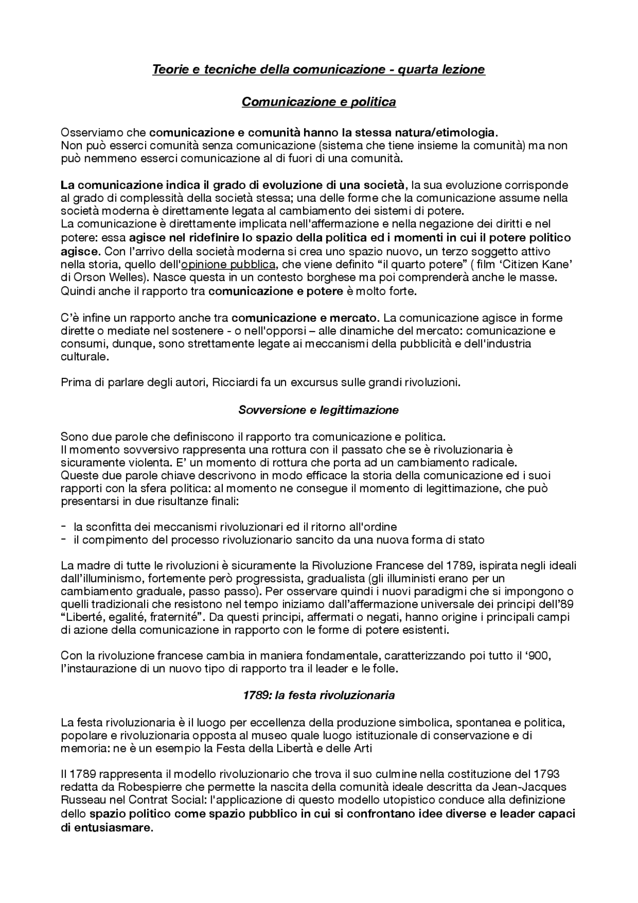 Teorie E Tecniche Della Comunicazione Appunti Di Teorie E Tecniche