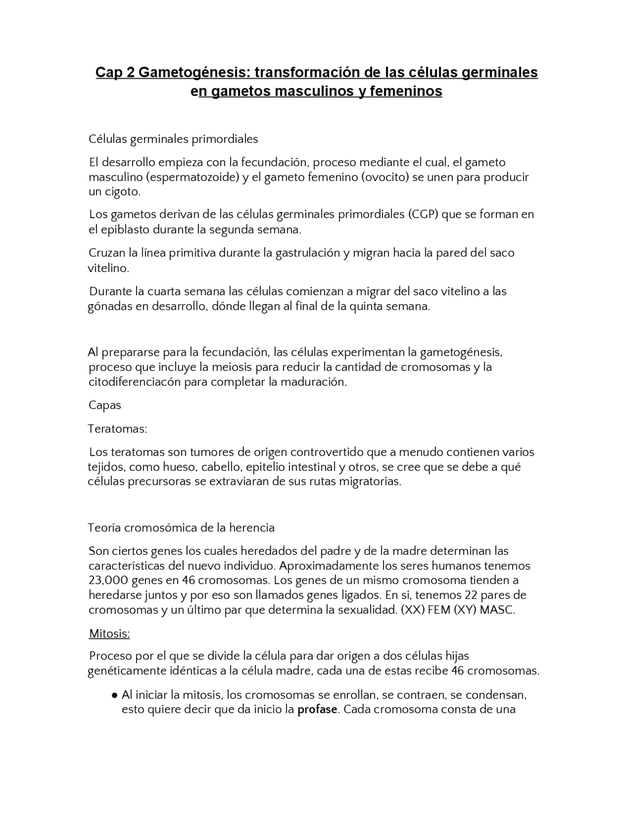 Embriología Langman Capitulo 2 Apuntes De Embriología Docsity
