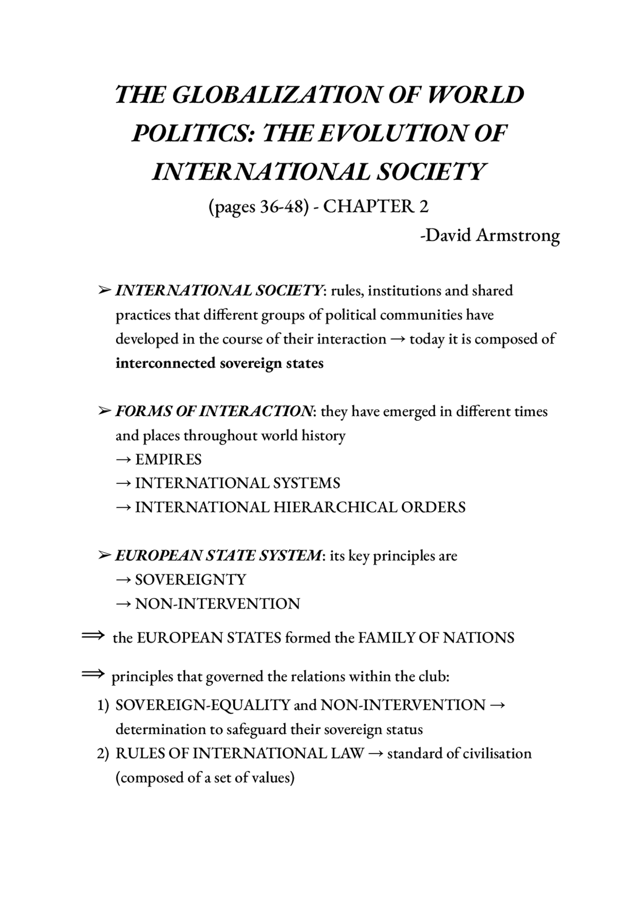 The Globalization of World Politics | Schemi e mappe concettuali di ...