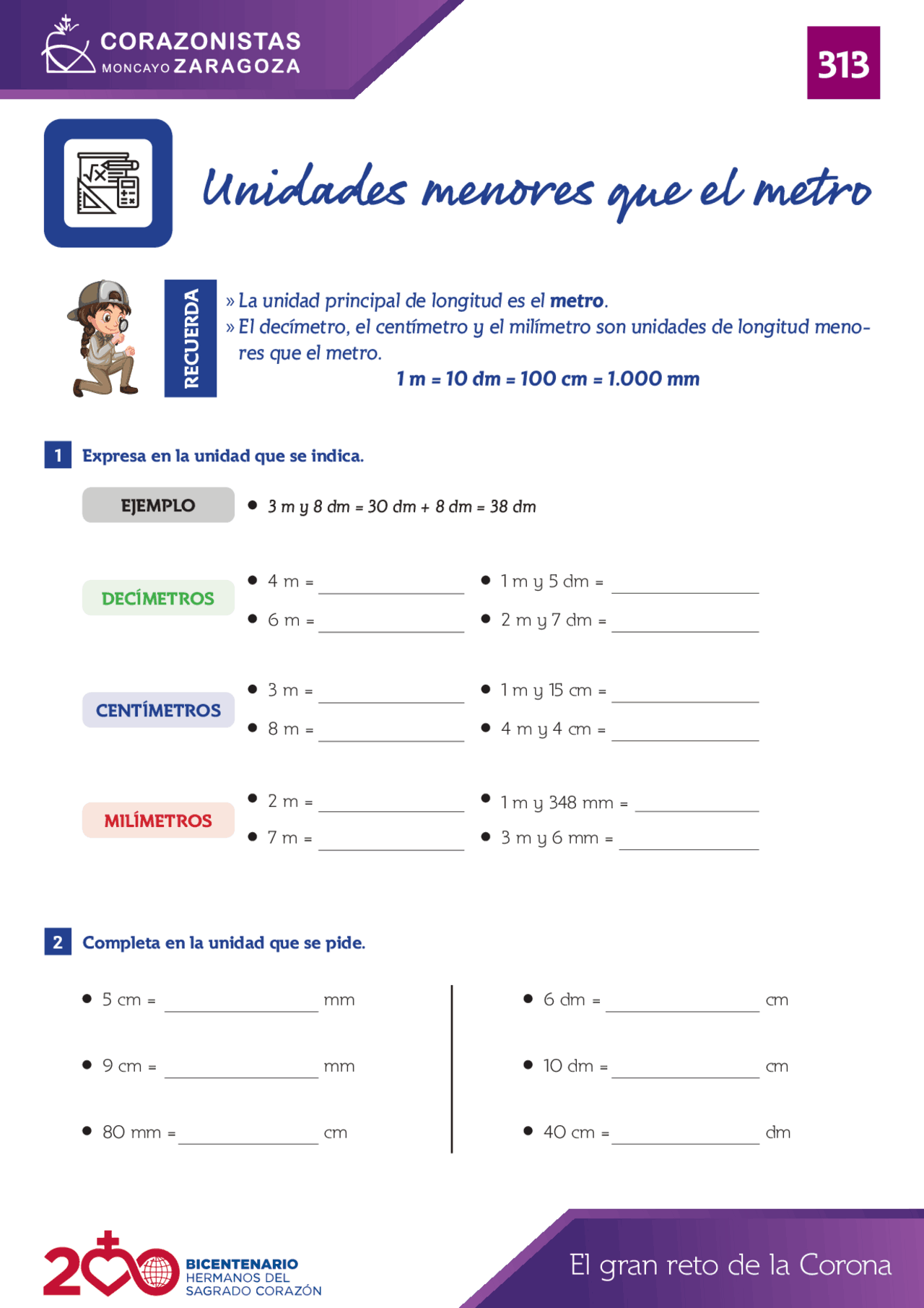 El metro, centimetros | Apuntes de Matemáticas | Docsity