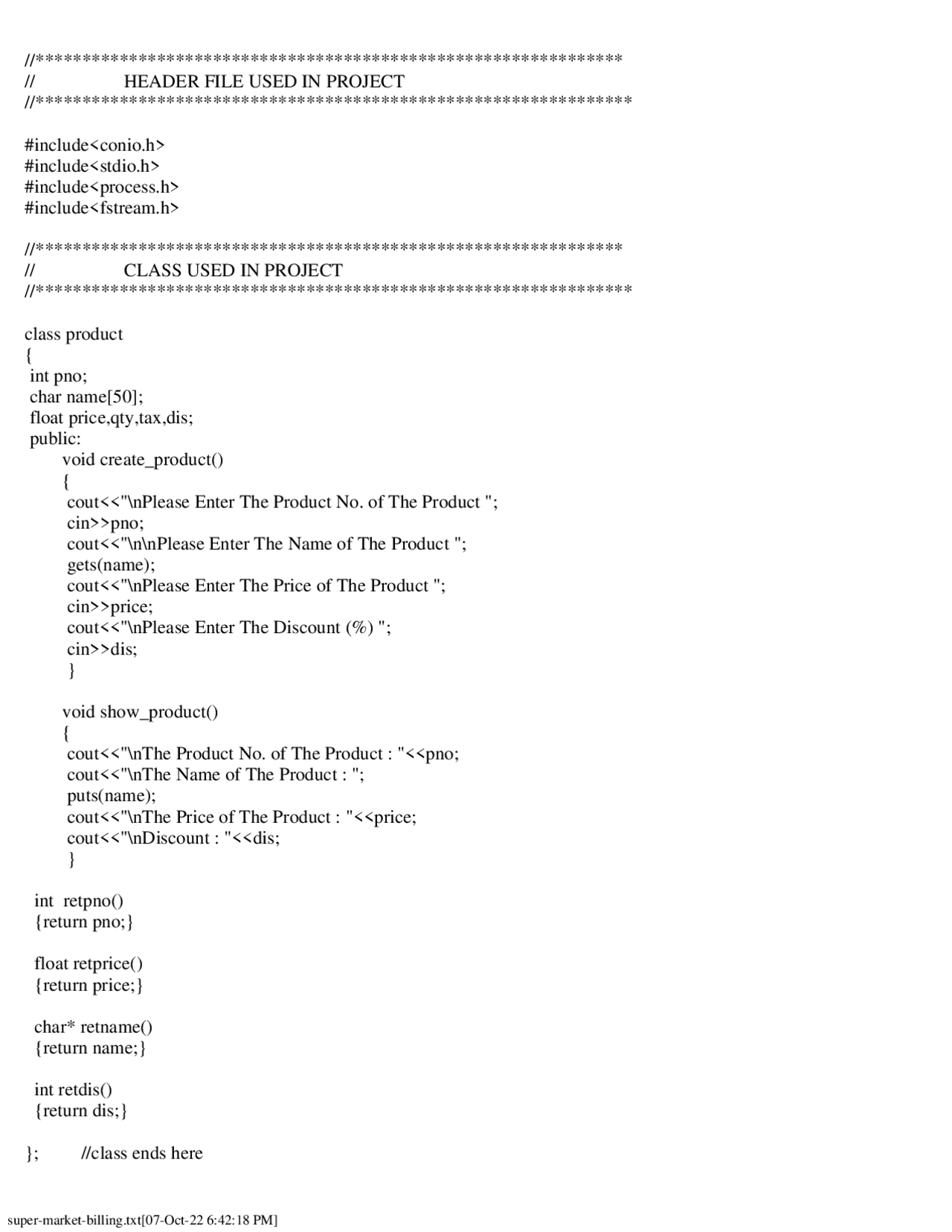 A super market source code written in C++ | Study notes C programming ...