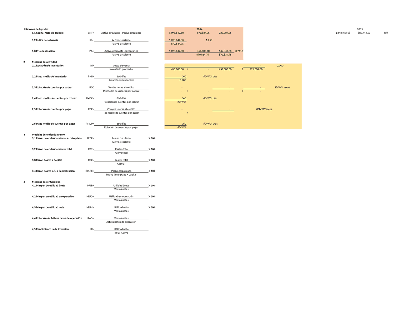 Analisis financiero 1 | Ejercicios de Administración de Negocios | Docsity