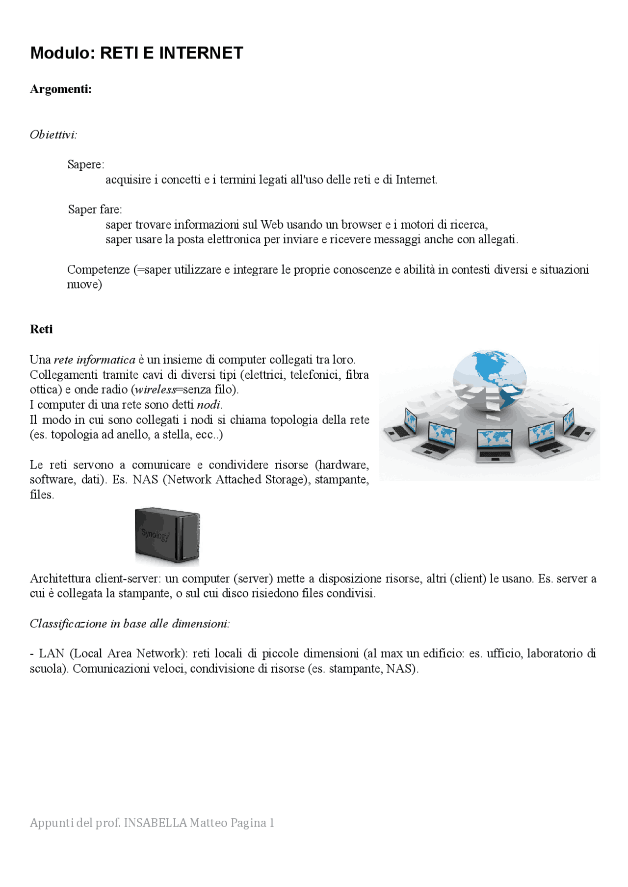 Apppunti Sui Sistemi Di Rete E Internet Appunti Di Informatica Docsity