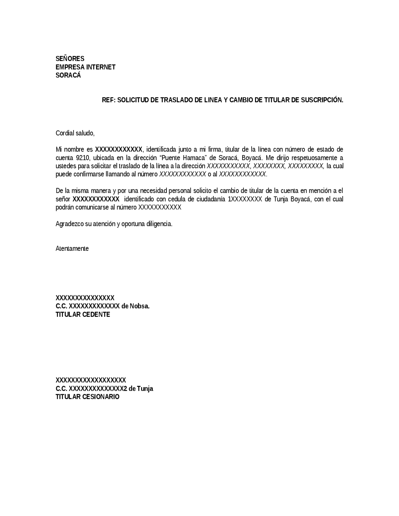 FORMATO CESION DE CONTRATO | Ejercicios de Derecho Contractual | Docsity