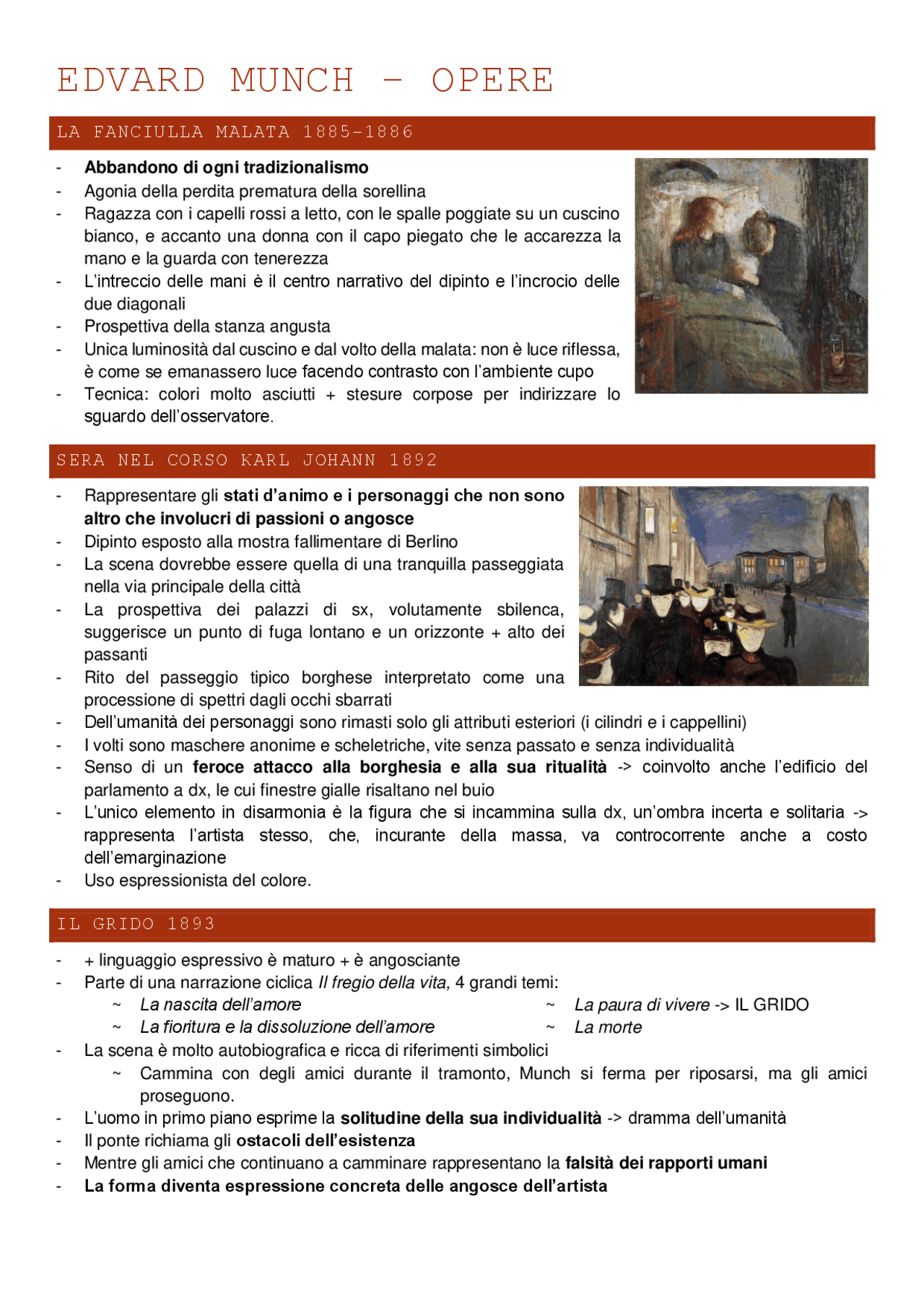 Edvard Munch Riassunto Cricco Di Teodoro Appunti Di Elementi Di