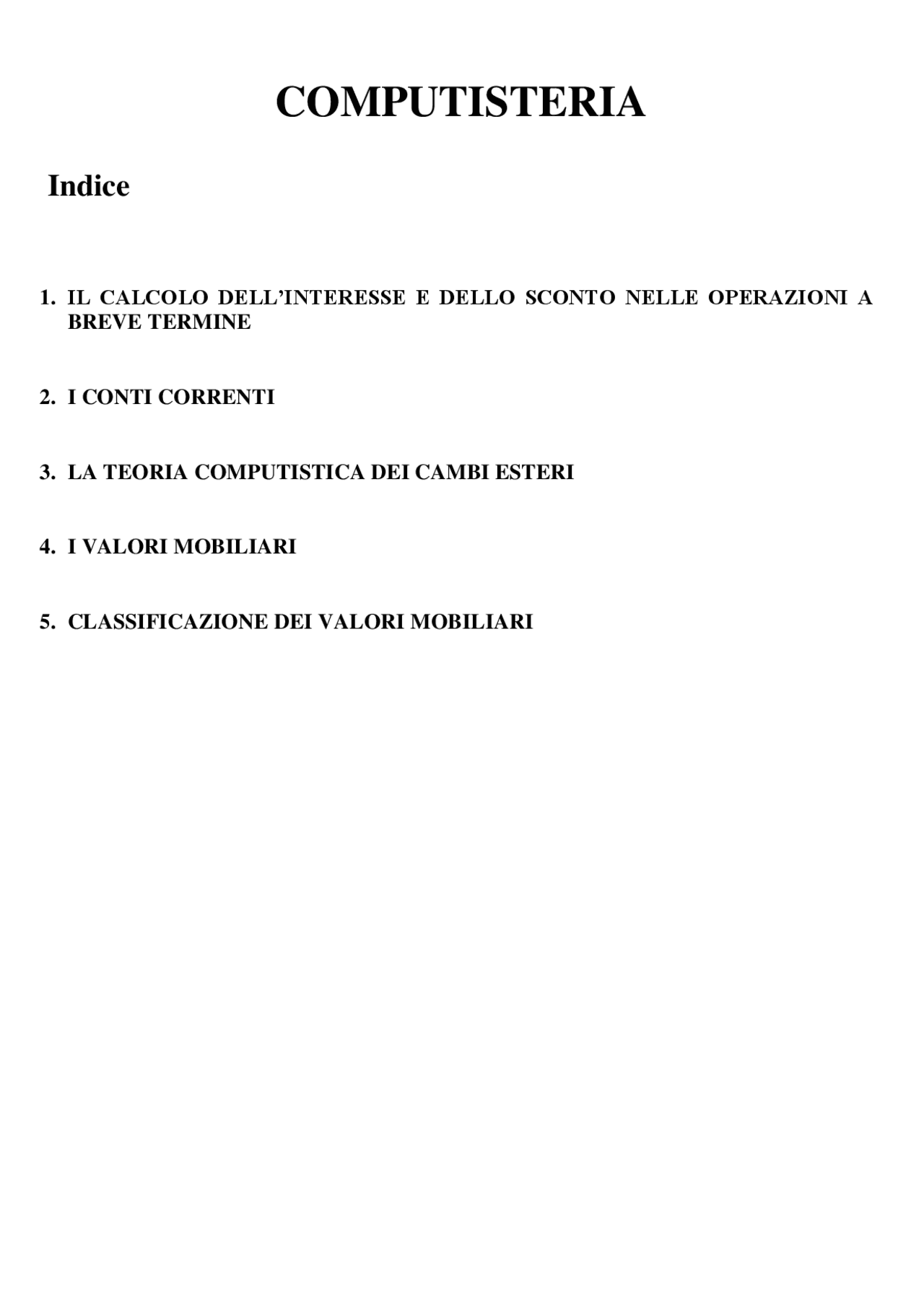 Riassunto Di Computisteria Dispense Di Informatica Gestionale Docsity