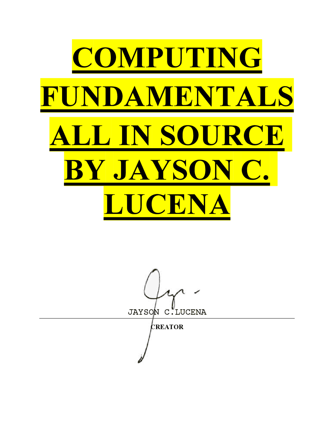 COMPUTING FUNDAMENTALS TEST BANK BY JAYSON C. LUCENA LATEST VERSION ...