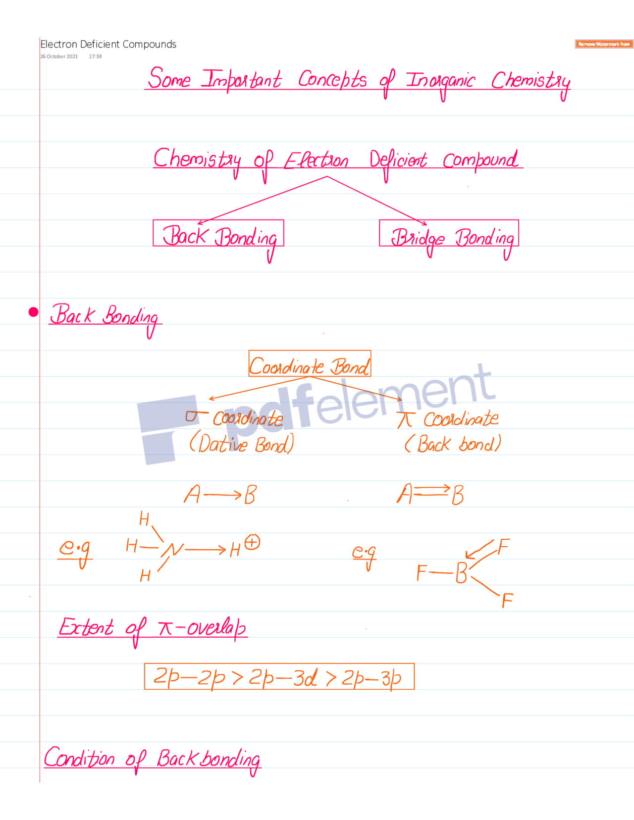 Electron Deficient Compounds | Study notes Chemistry | Docsity