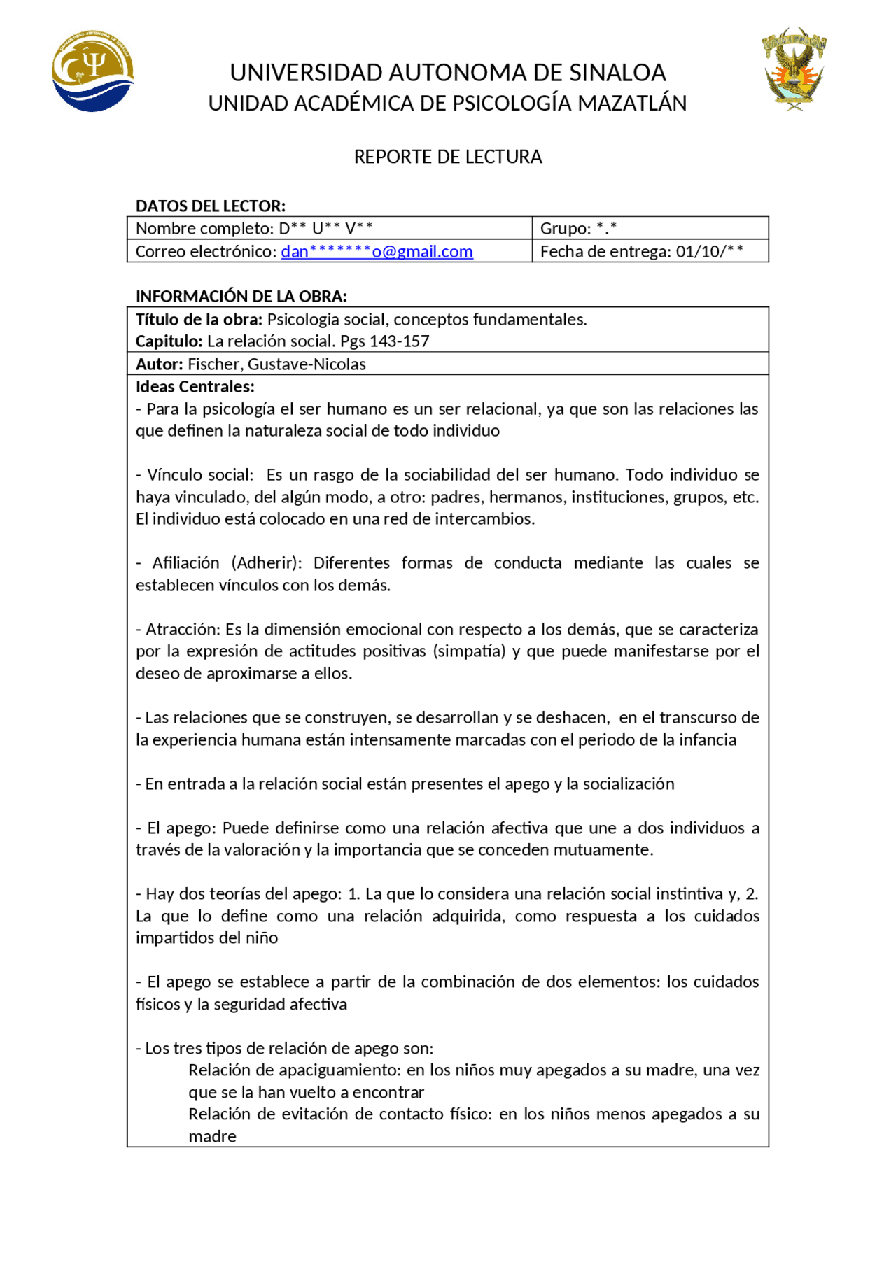 Control Del Lectura Resúmenes De Sociología Docsity