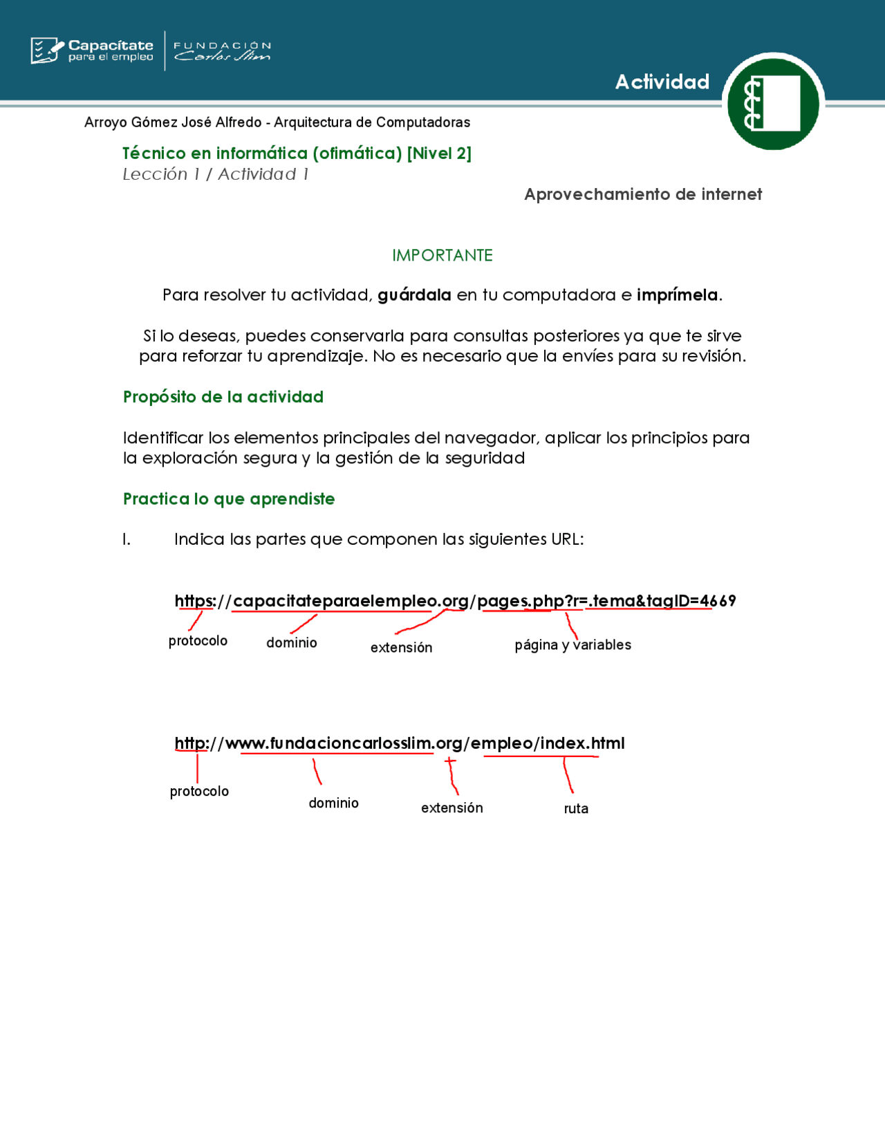 Técnico en informática (ofimática) [Nivel 2] Lección 1 / Actividad 1 ...