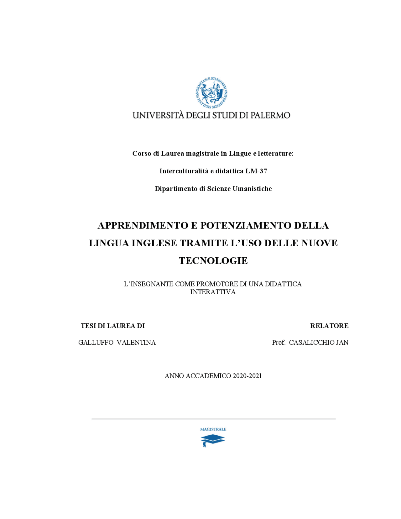 Tesi Di Laurea Magistrale Test Dammissione Di Lingue Docsity