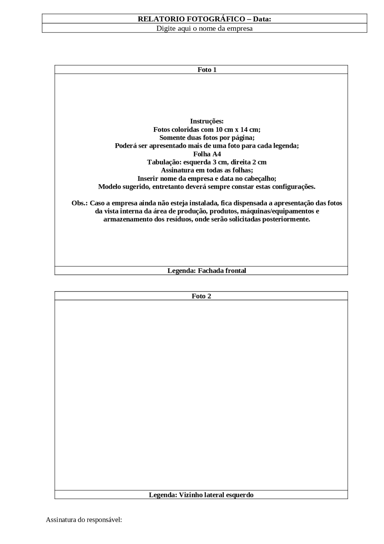 Modelo de relatorio fotografico | Resumos Física | Docsity