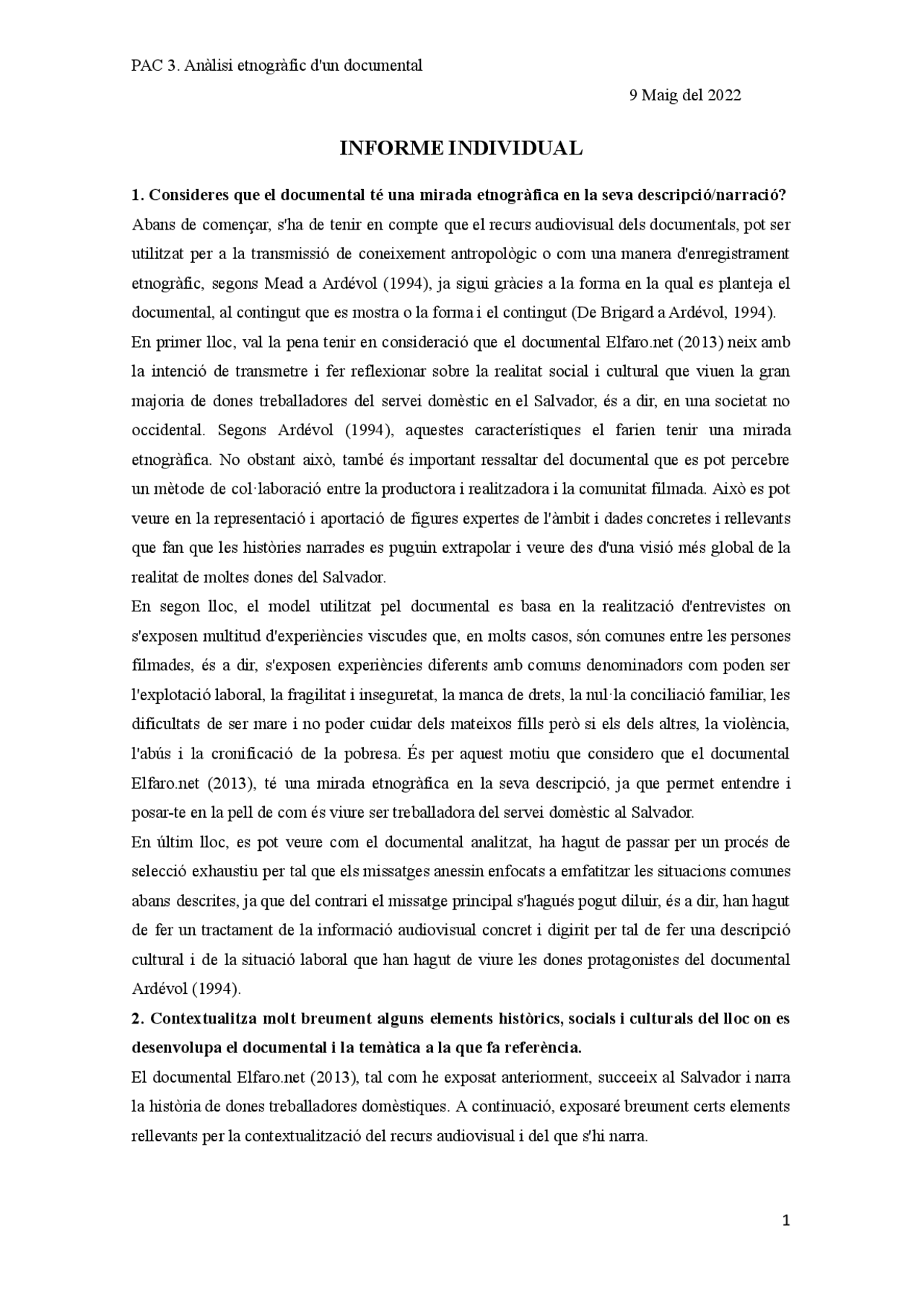 Pac 3 Etnografia Aplicada 2022 Cat Ejercicios De Sociología