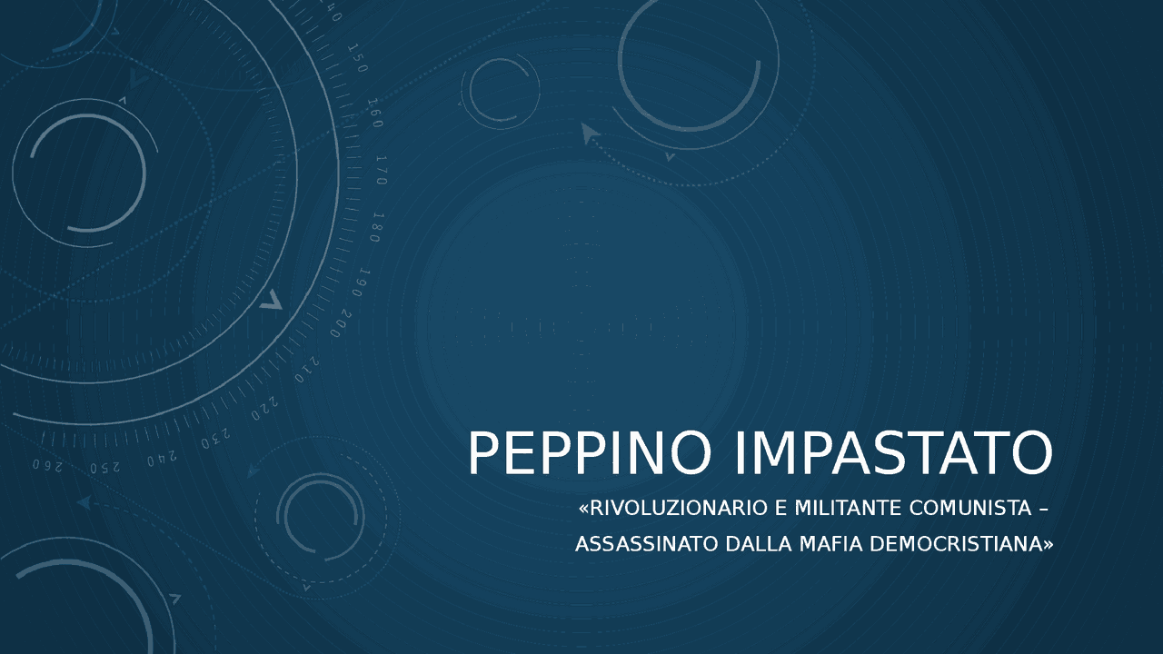 Peppino Impastato: storia e tributi | Slide di Diritto | Docsity