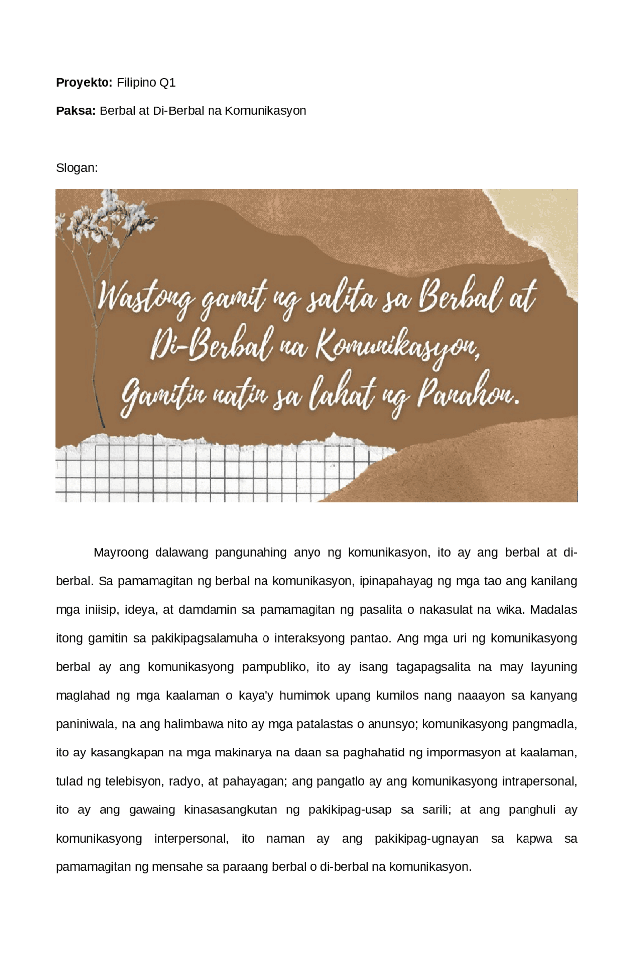 Filipino Third Output Summaries English Docsity