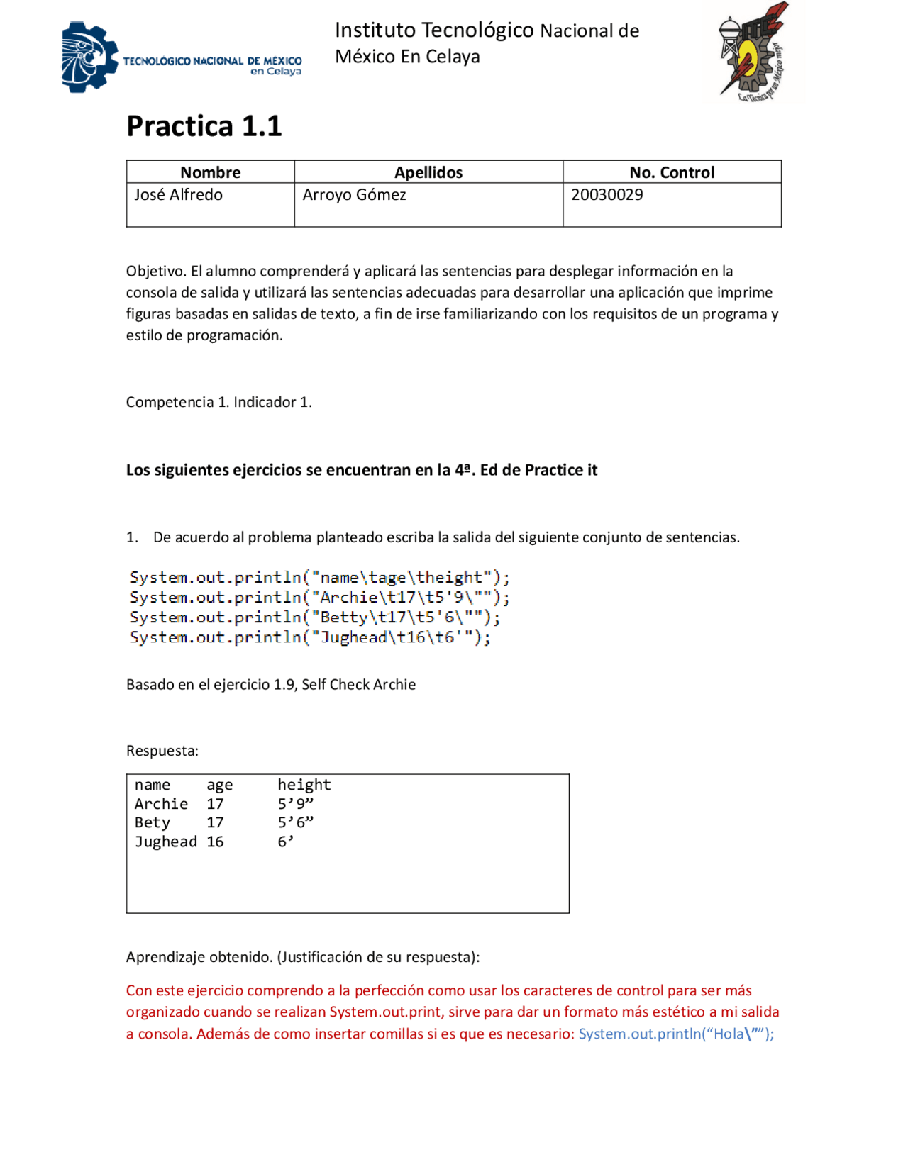 Práctica JAVA - impresión por pantalla | Ejercicios de Programación ...