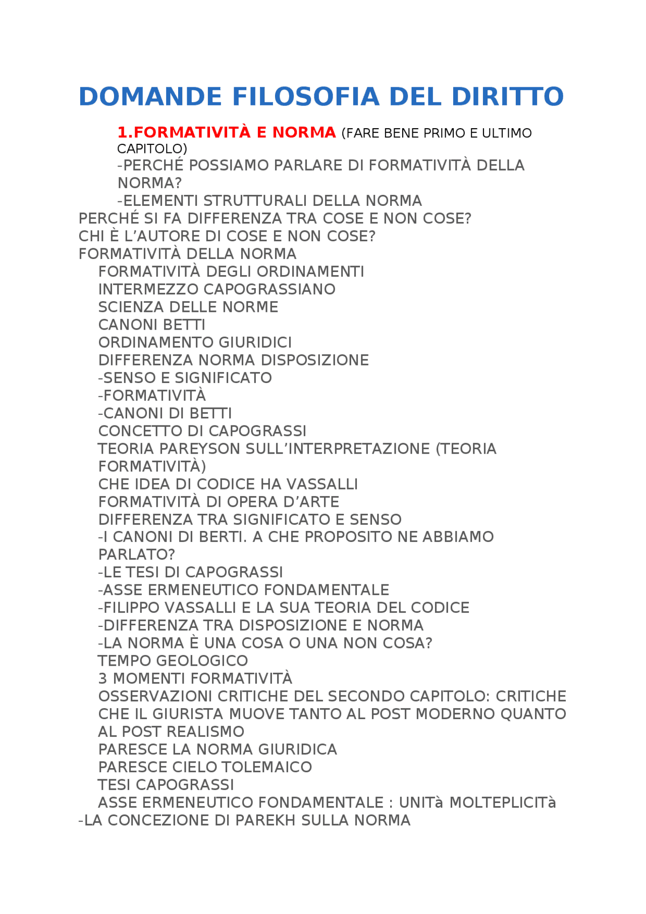 Domande Filosofia Del Diritto Unirc 2021 2022 Prove Desame Di