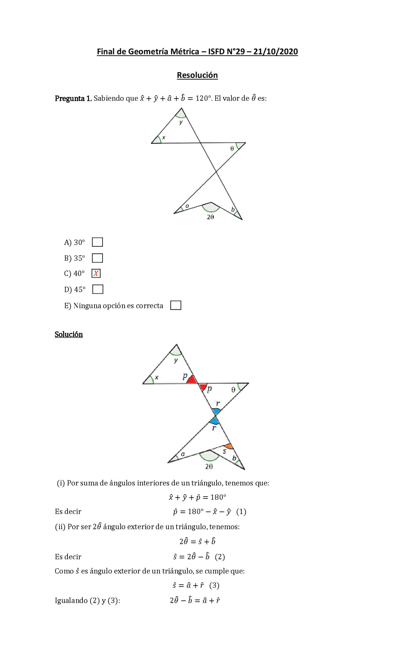 Matemática Parcial Exámenes De Matemáticas Aplicadas Docsity