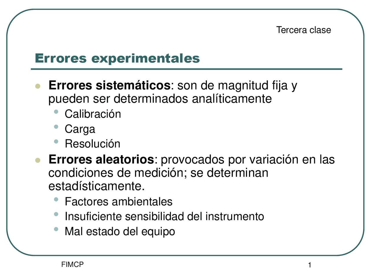 Errores sistematicos | Resúmenes de Medición Electrónica e ...