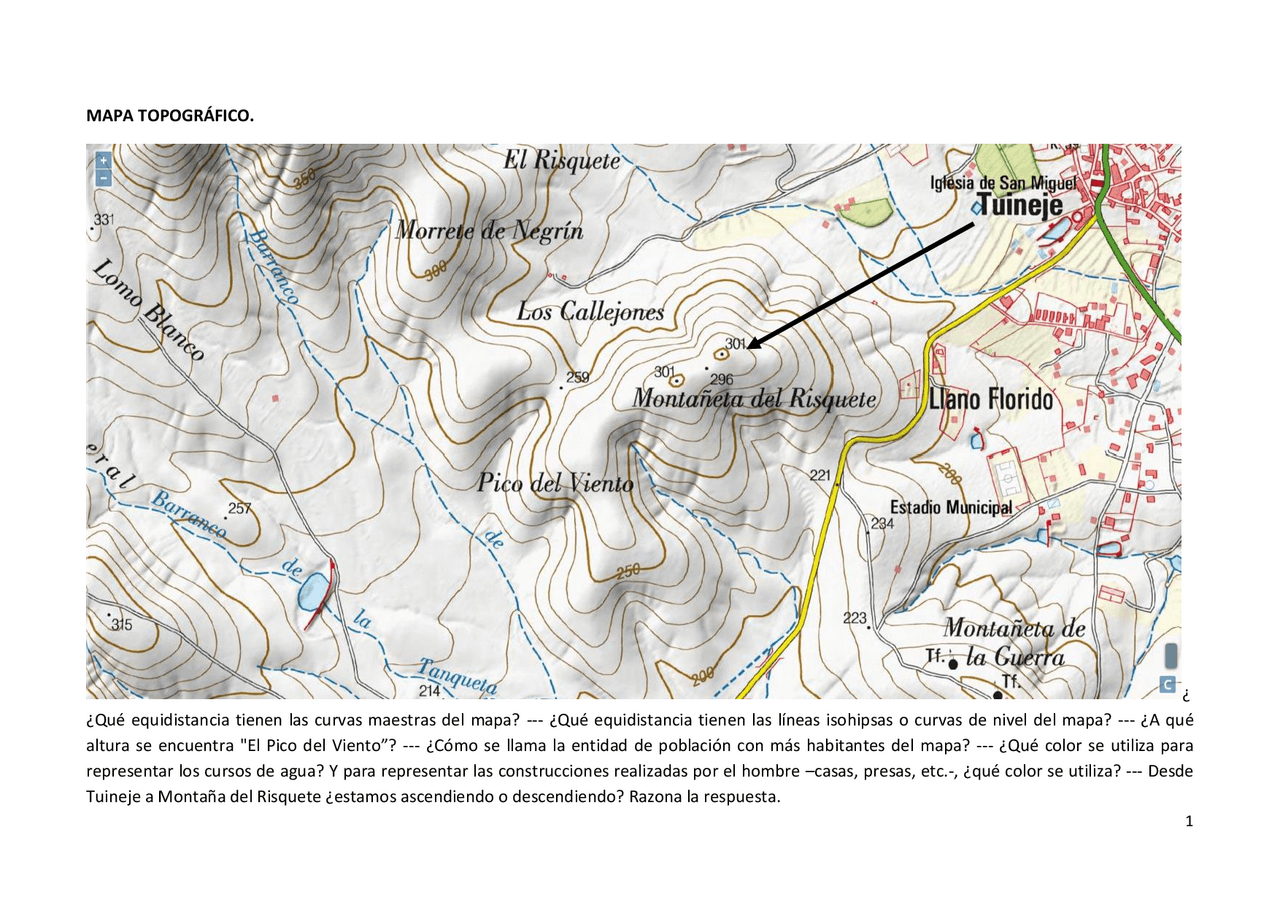 Trabajar Con Mapa Topográfico Apuntes De Geografía Docsity